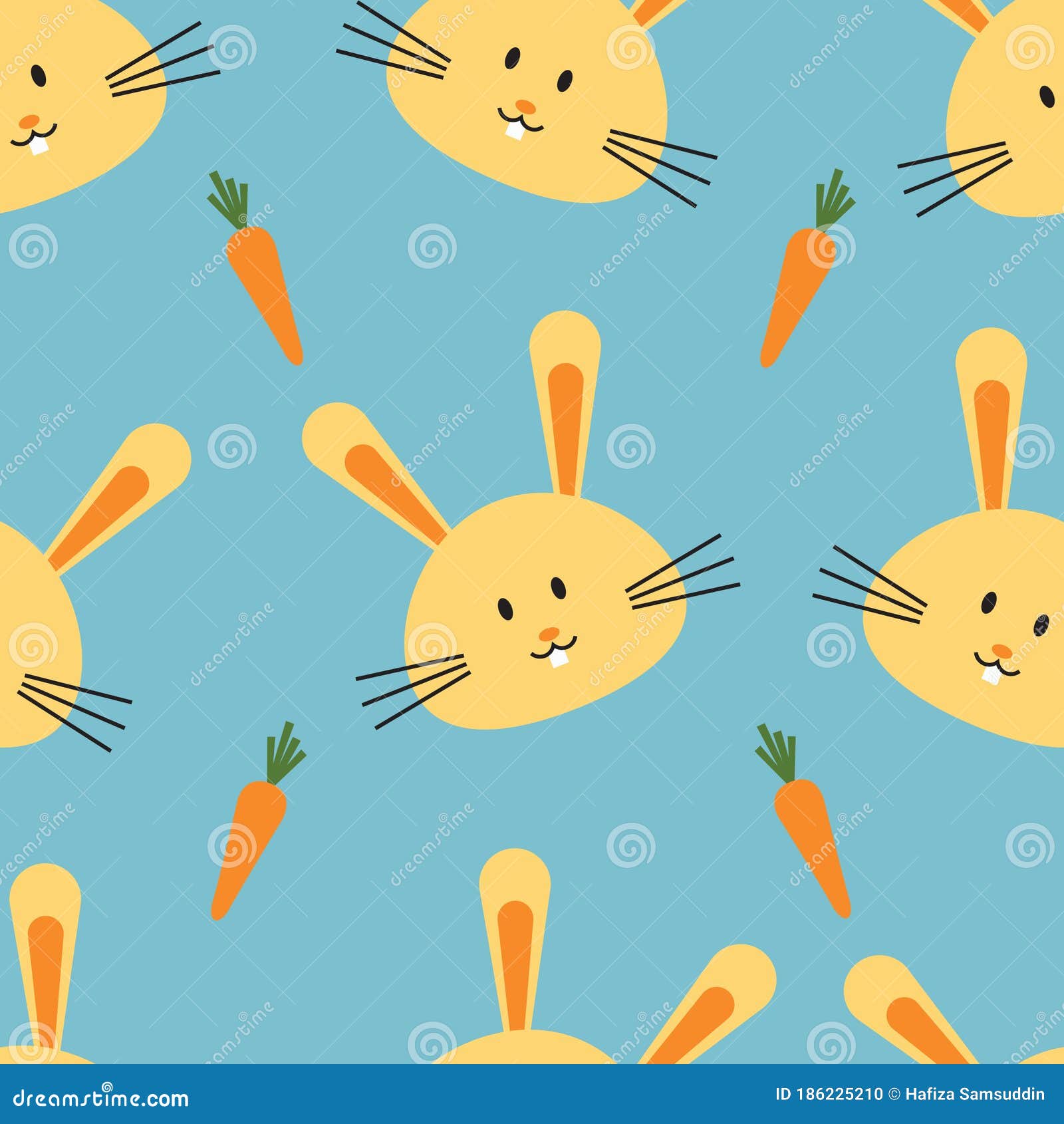 Rabbit and Carrot Background. Vector Illustration Decorative Design ...