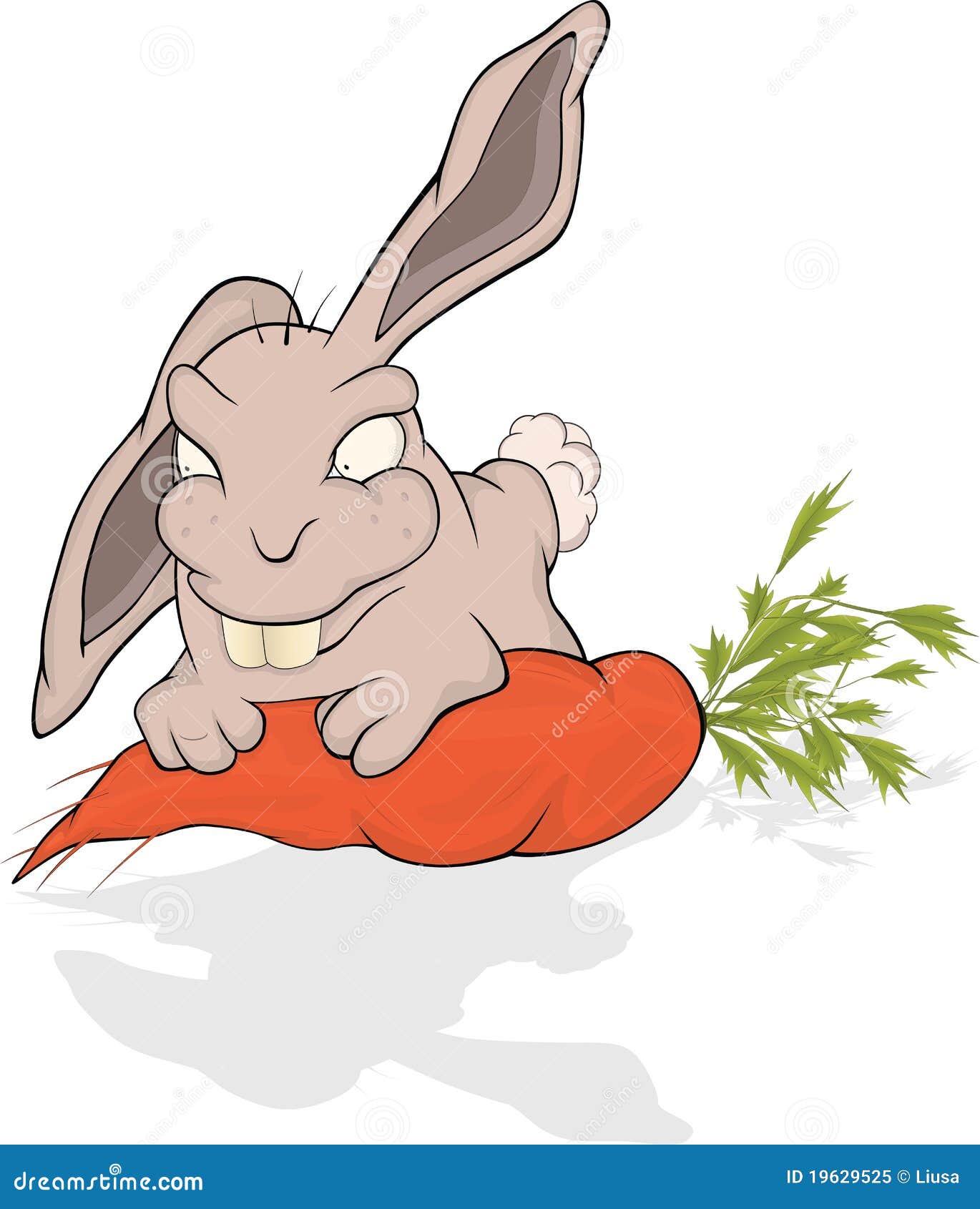 Rabbit and a Carrot. Cartoon Stock Vector - Illustration of passover ...