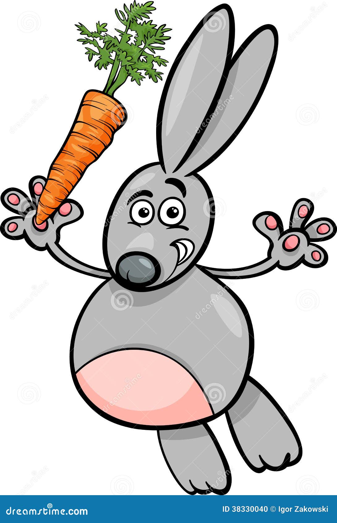Rabbit With Carrot Cartoon Illustration | CartoonDealer.com #38330040