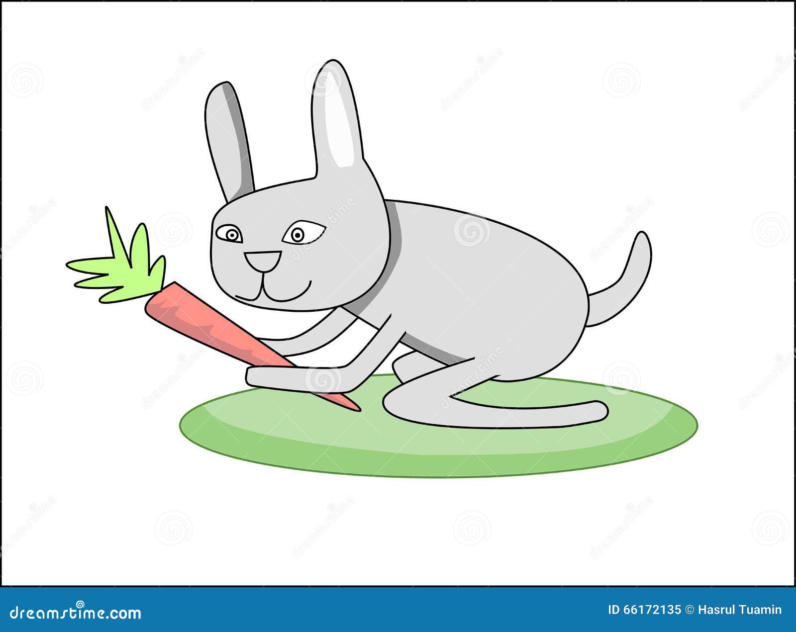 Rabbit with carrot stock illustration. Illustration of artwork - 66172135