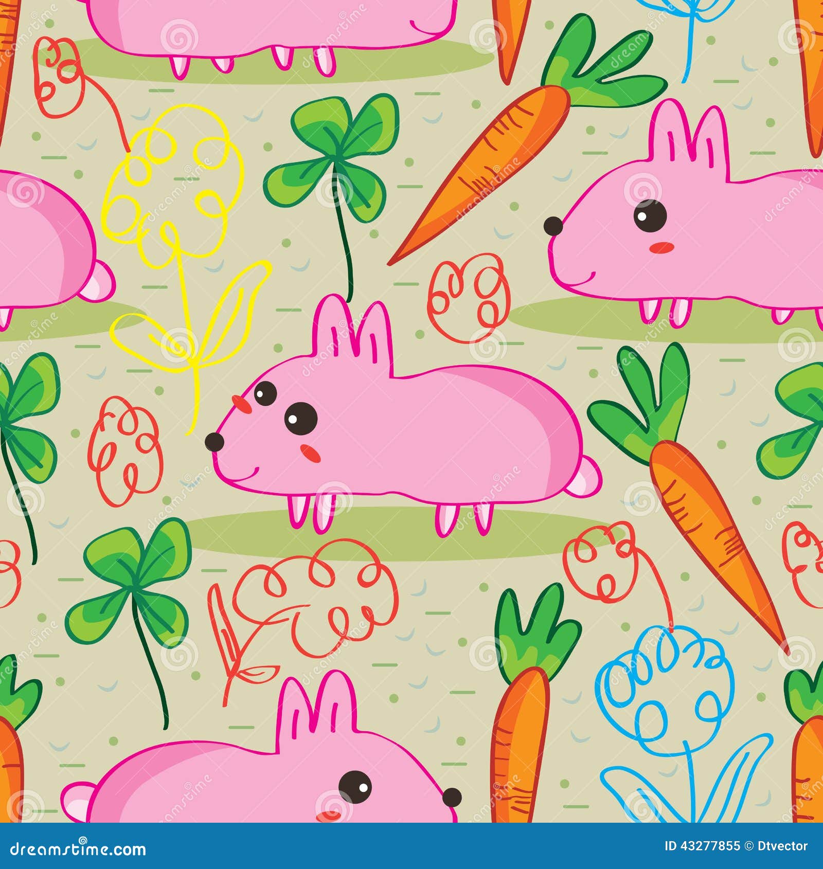 Rabbit With Carrot Drawing, Coloring Page, AI Generate Image. Stock ...