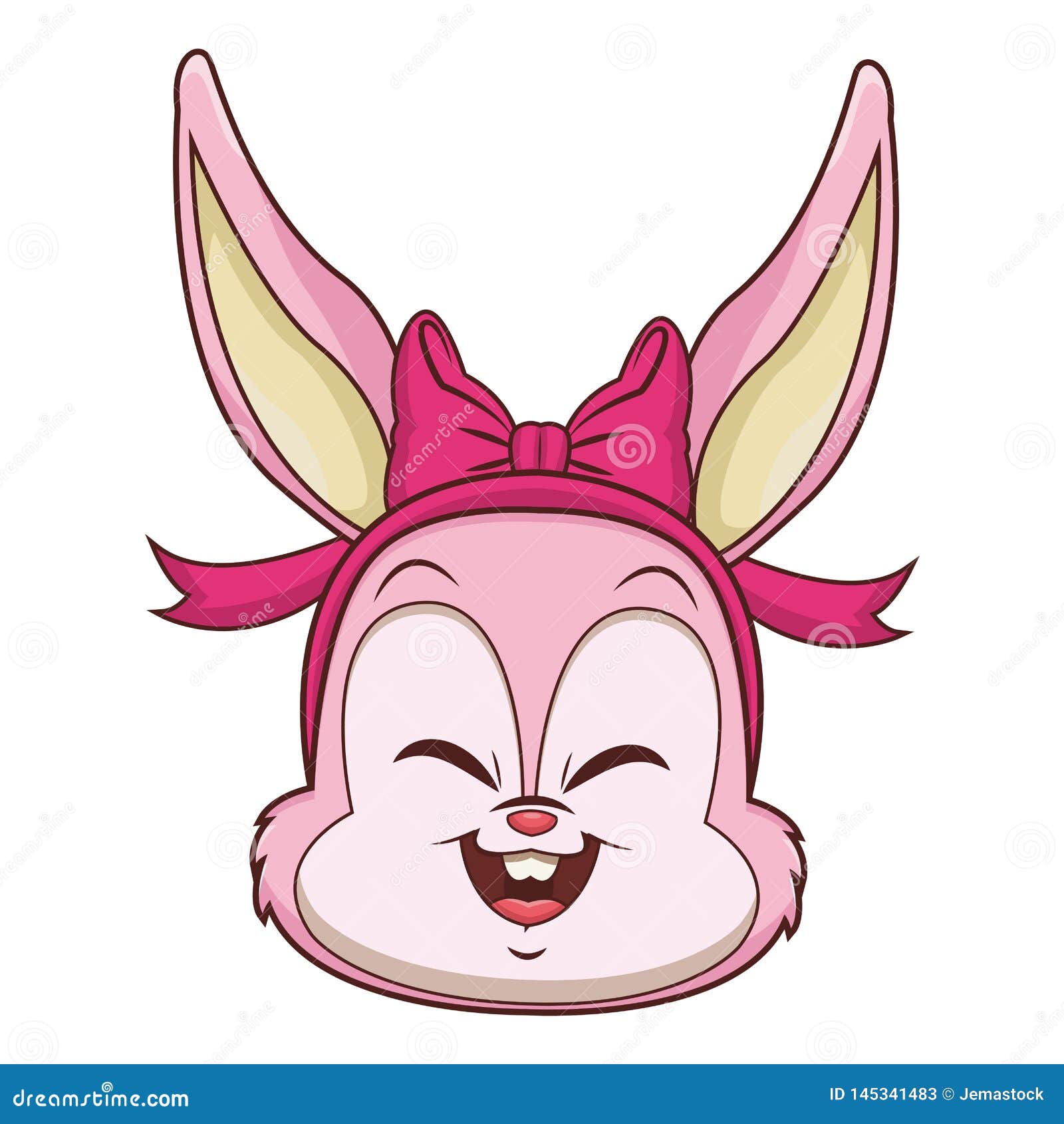 Rabbit cartoon face stock vector. Illustration of easter - 145341483