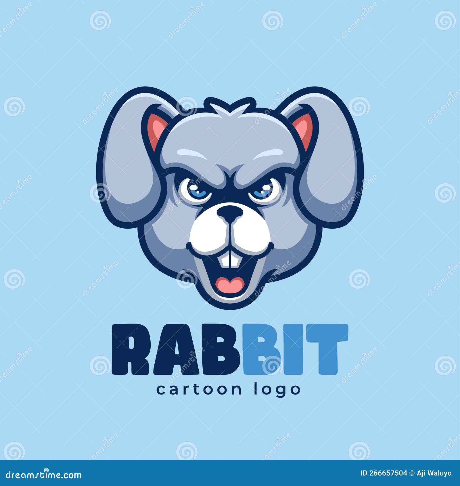 Rabbit Cartoon Logo stock illustration. Illustration of element - 266657504