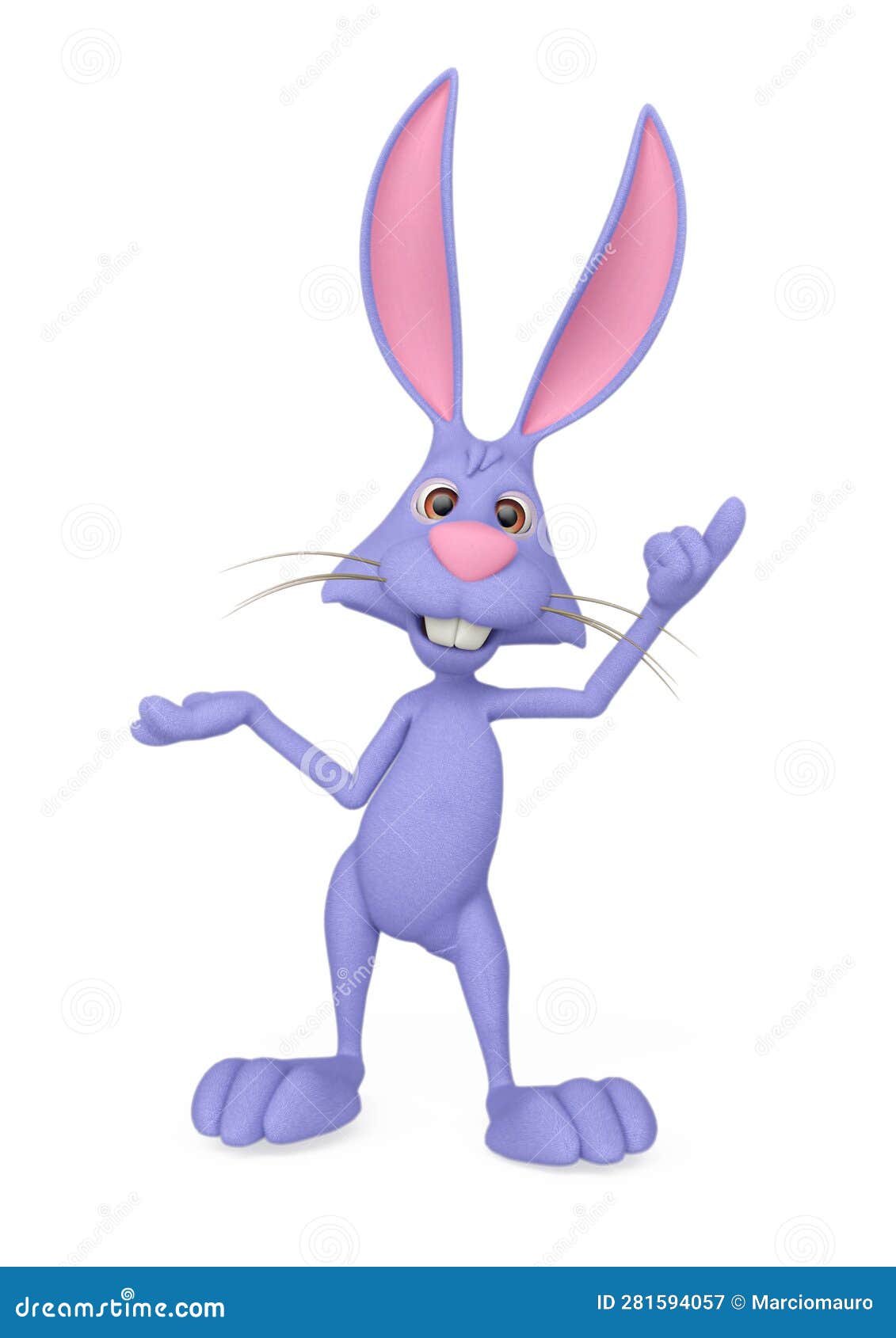 Rabbit Cartoon is Standing Up and Talking Stock Illustration ...