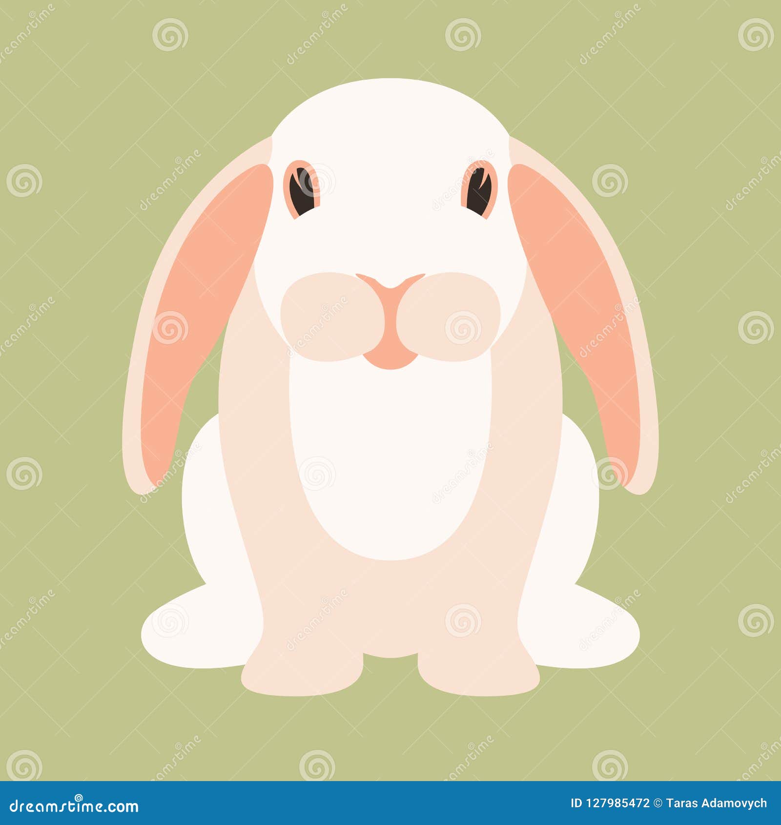 Rabbit Cartoon Vector Illustration Flat Style Stock Vector ...