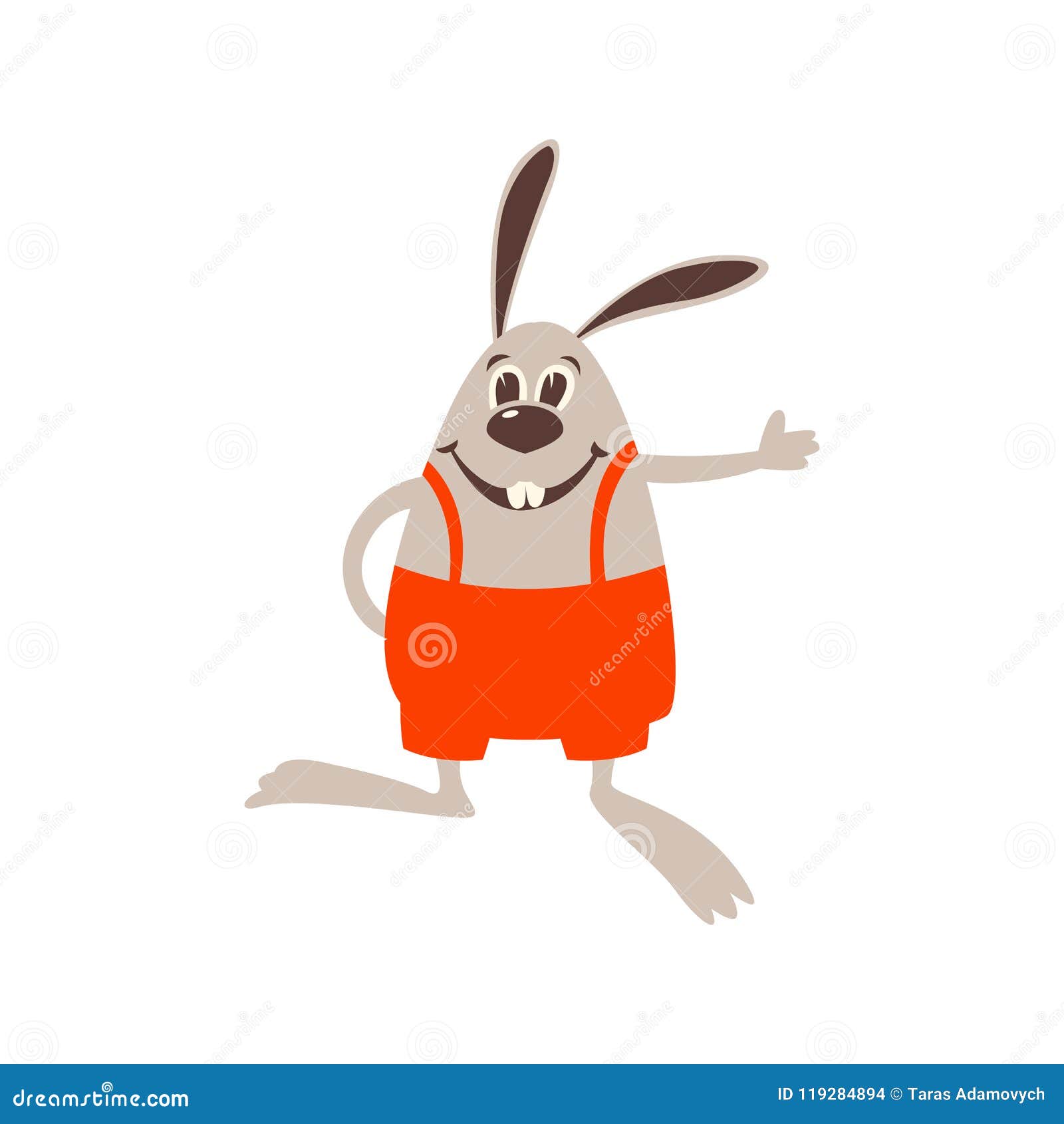 Rabbit Cartoon Vector Illustration Flat Style Front Stock Vector ...
