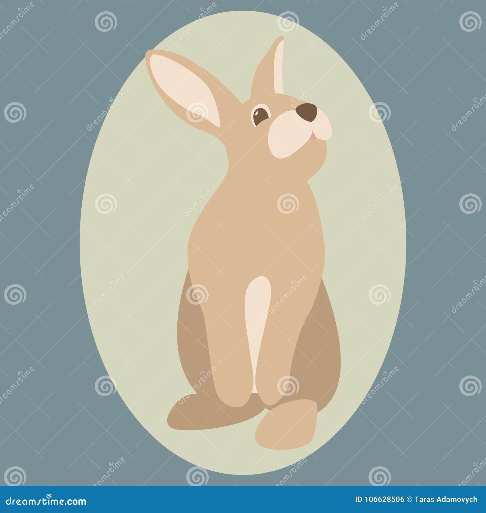 Rabbit Cartoon Vector Illustration Flat Style Front Stock Vector ...