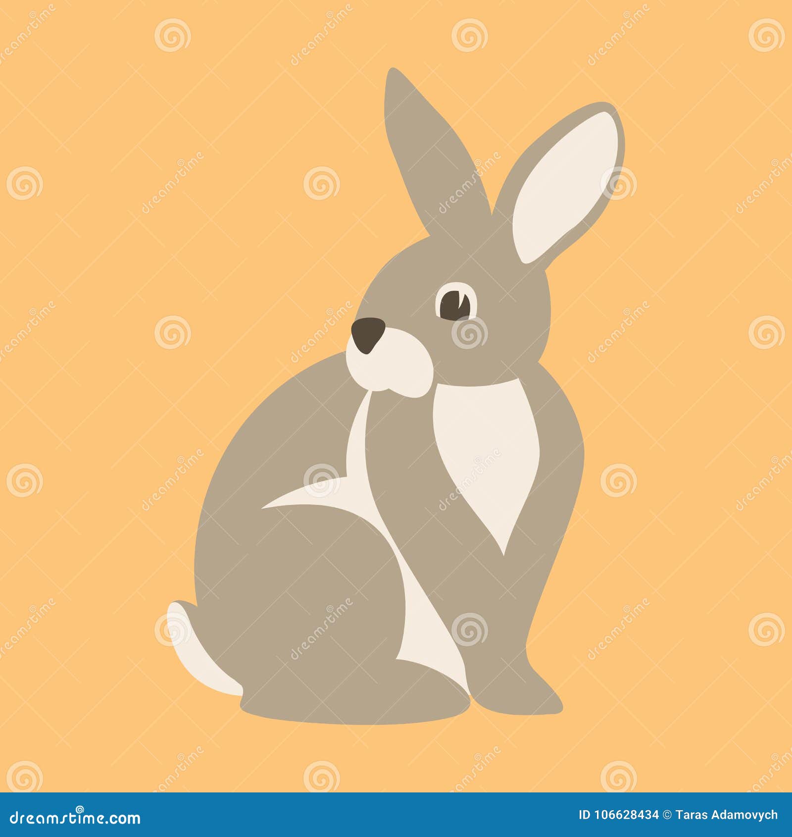 Rabbit Vector Illustration Flat Style Profile Side Stock Vector ...
