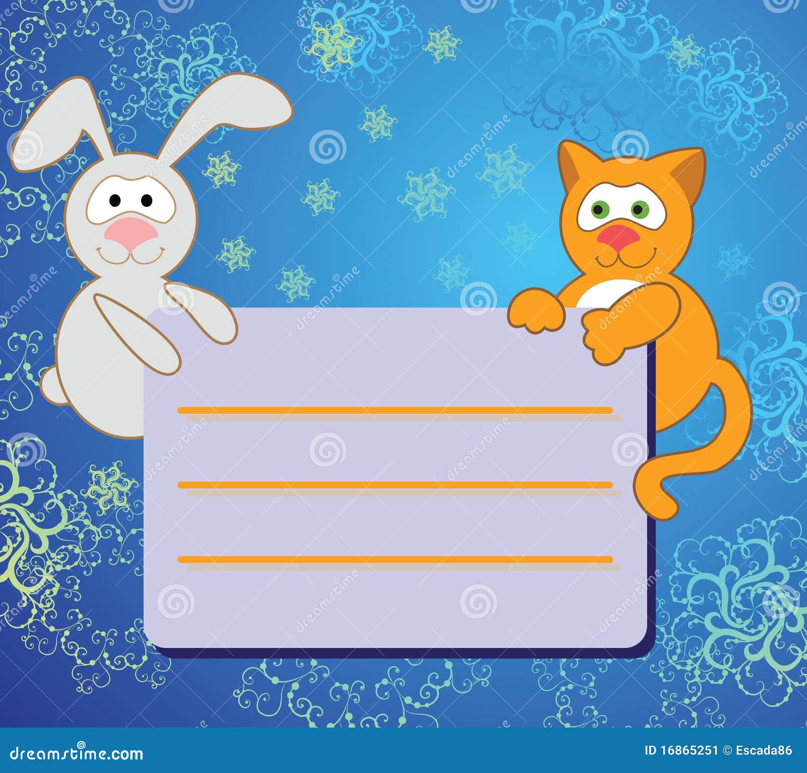 Rabbit and cat stock vector. Illustration of cheerful - 16865251