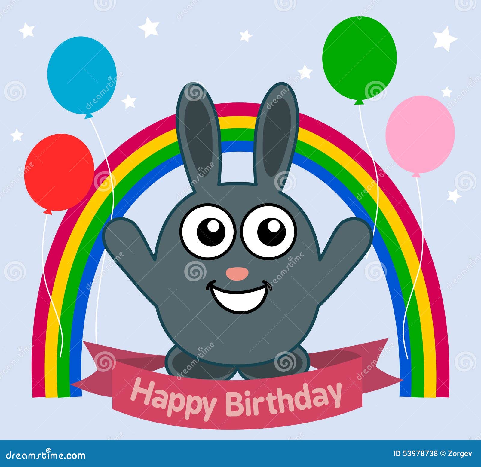 Rabbit Celebrating a Birthday Stock Vector - Illustration of decorative ...