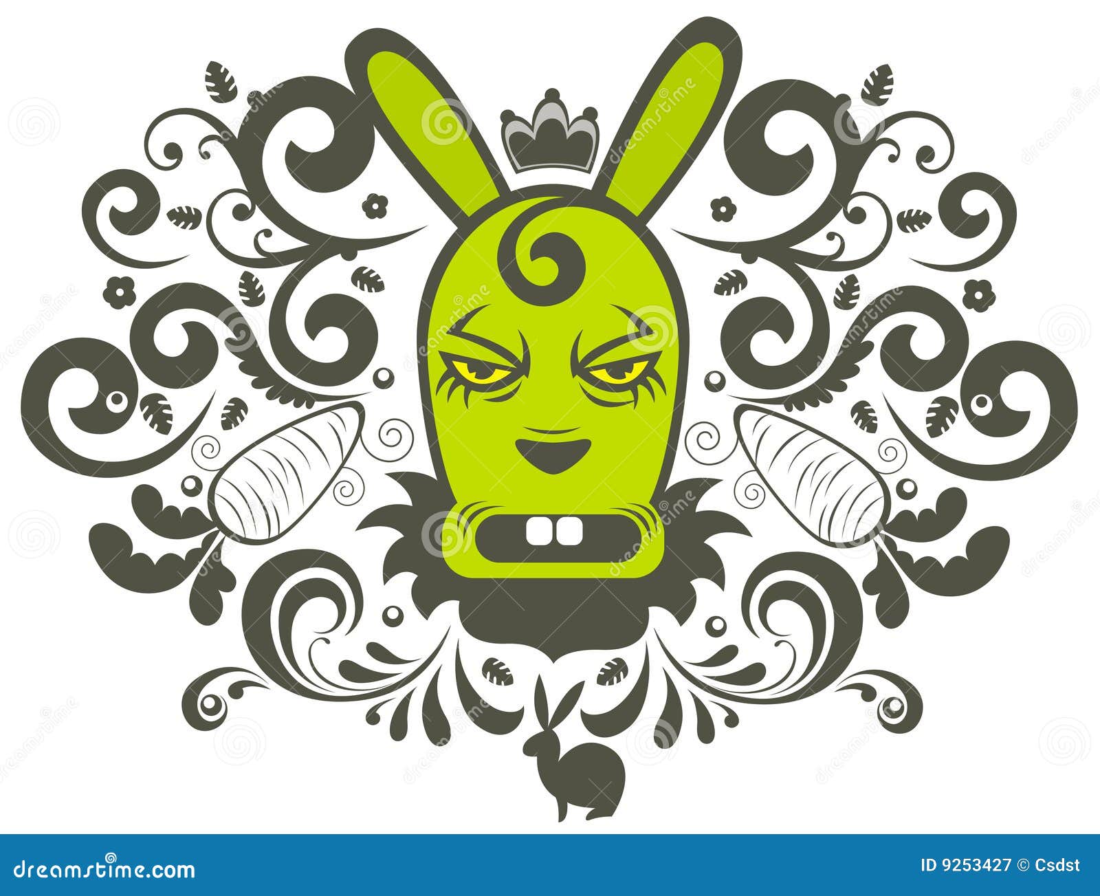 Rabbit character stock vector. Illustration of animated - 9253427