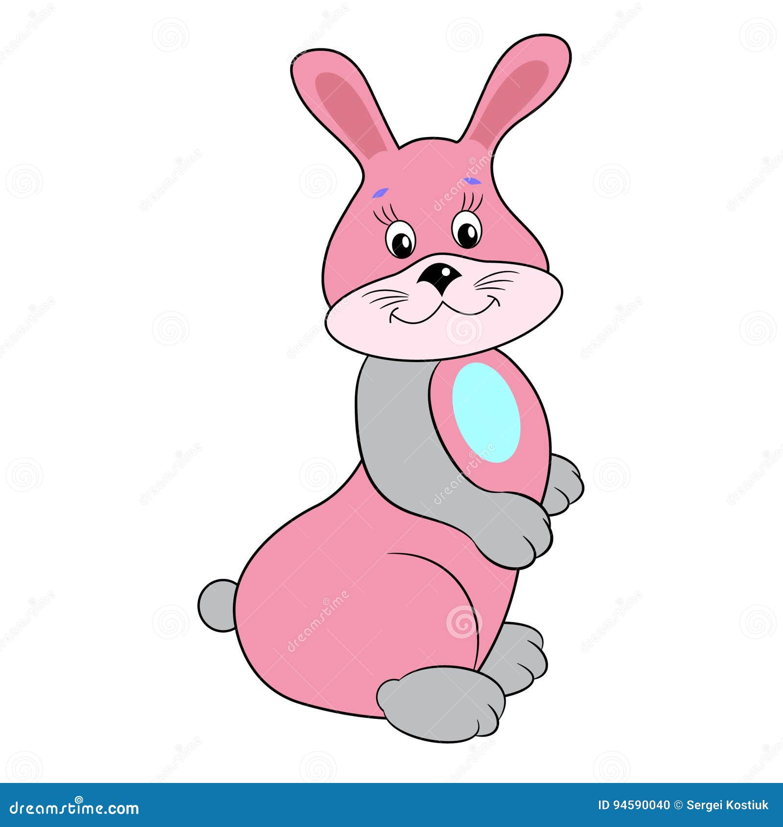 Rabbit Character Cartoon Pink Stock Vector - Illustration of cartoon ...