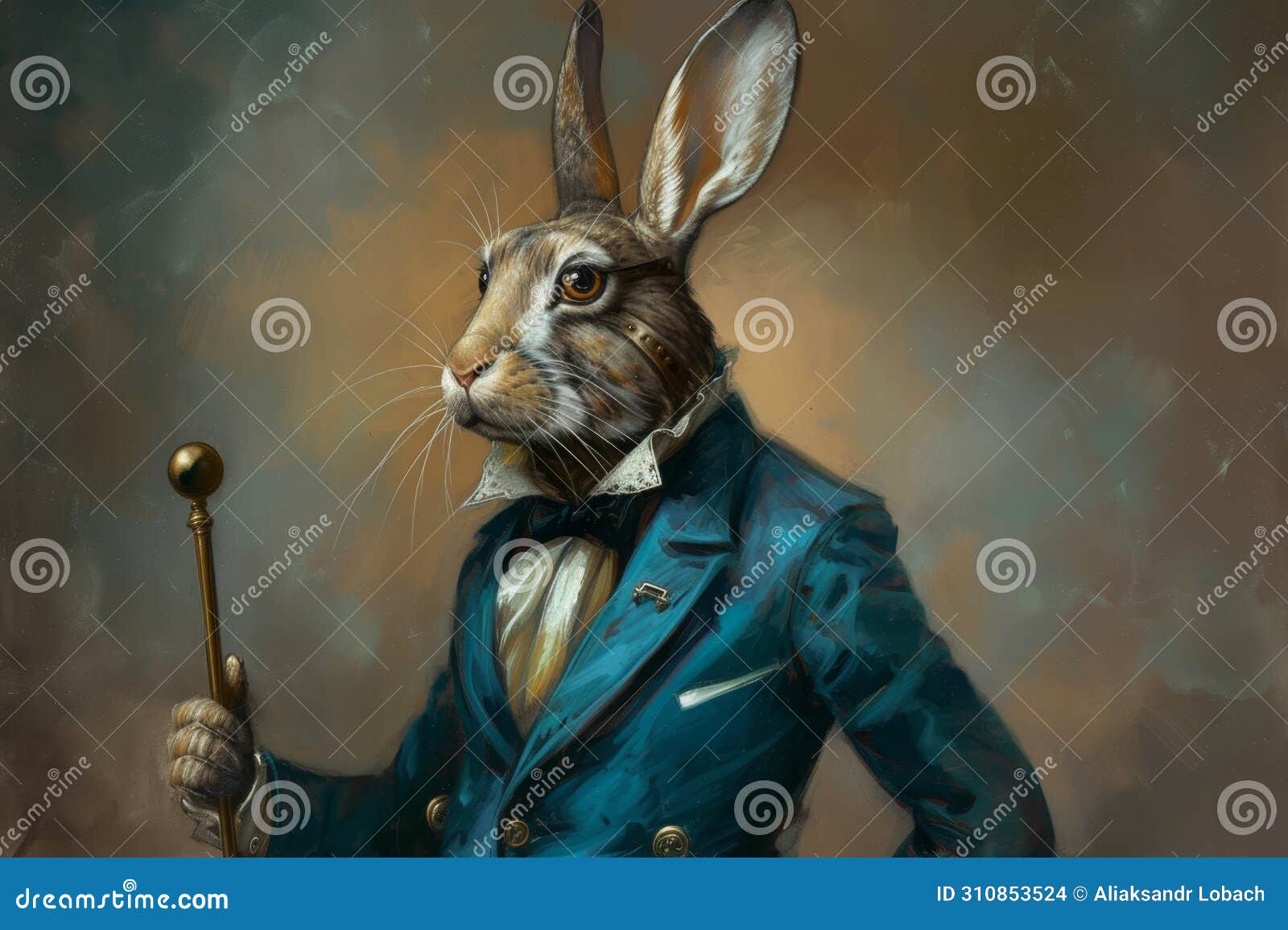 A Rabbit Character in a Costume. Illustration Stock Photo - Image of ...