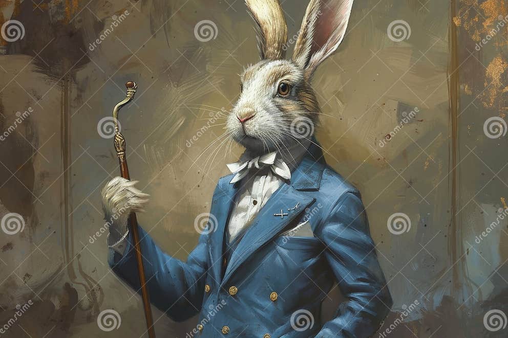 A Rabbit Character in a Costume. Illustration Stock Illustration ...