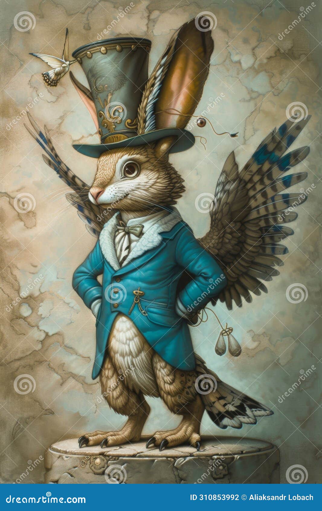 A Rabbit Character in a Costume. Illustration Stock Photo - Image of ...