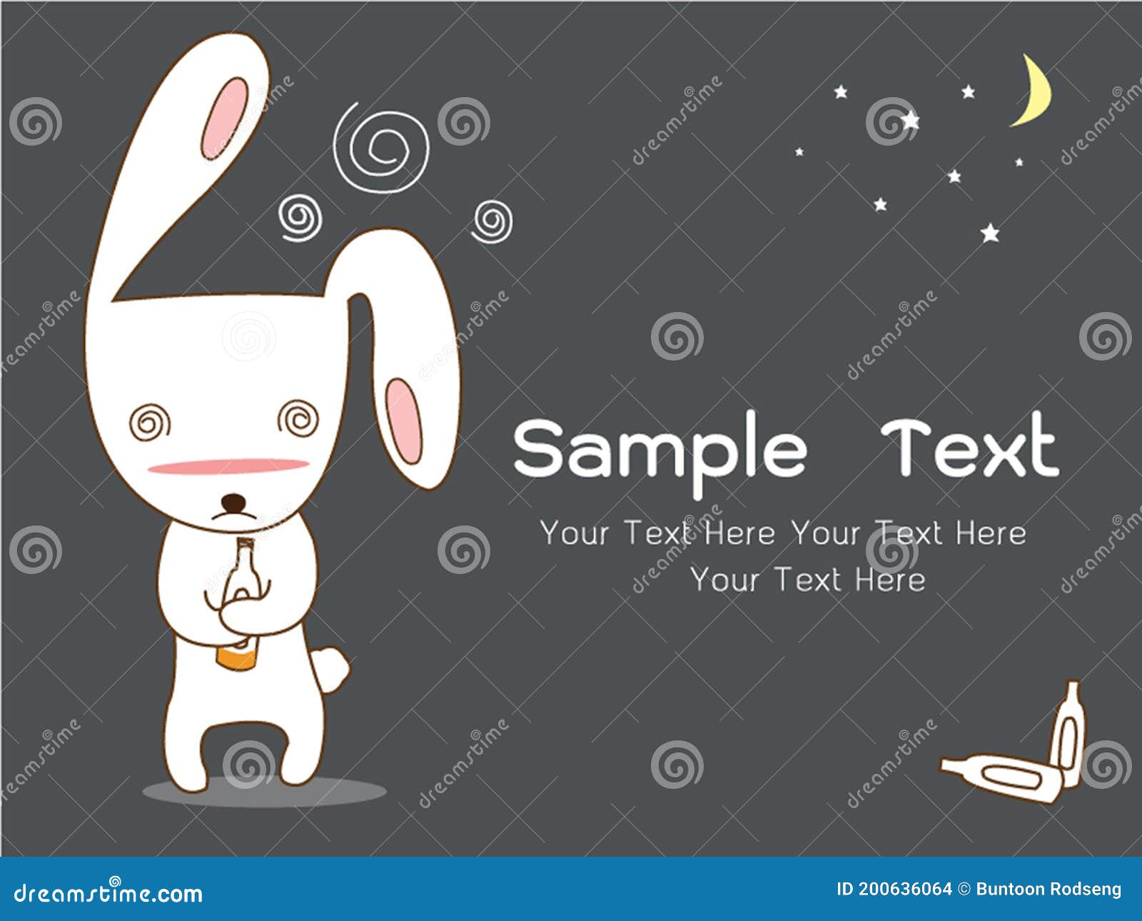 Drunk Rabbit Cartoon Vector | CartoonDealer.com #35700061