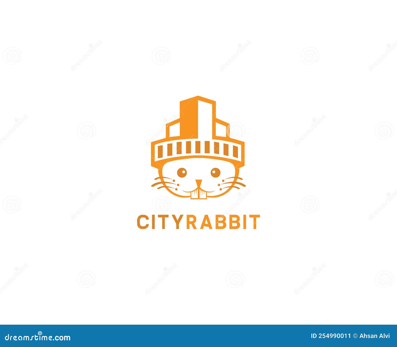 Rabbit City Vector Logo Design. Stock Vector - Illustration of build ...