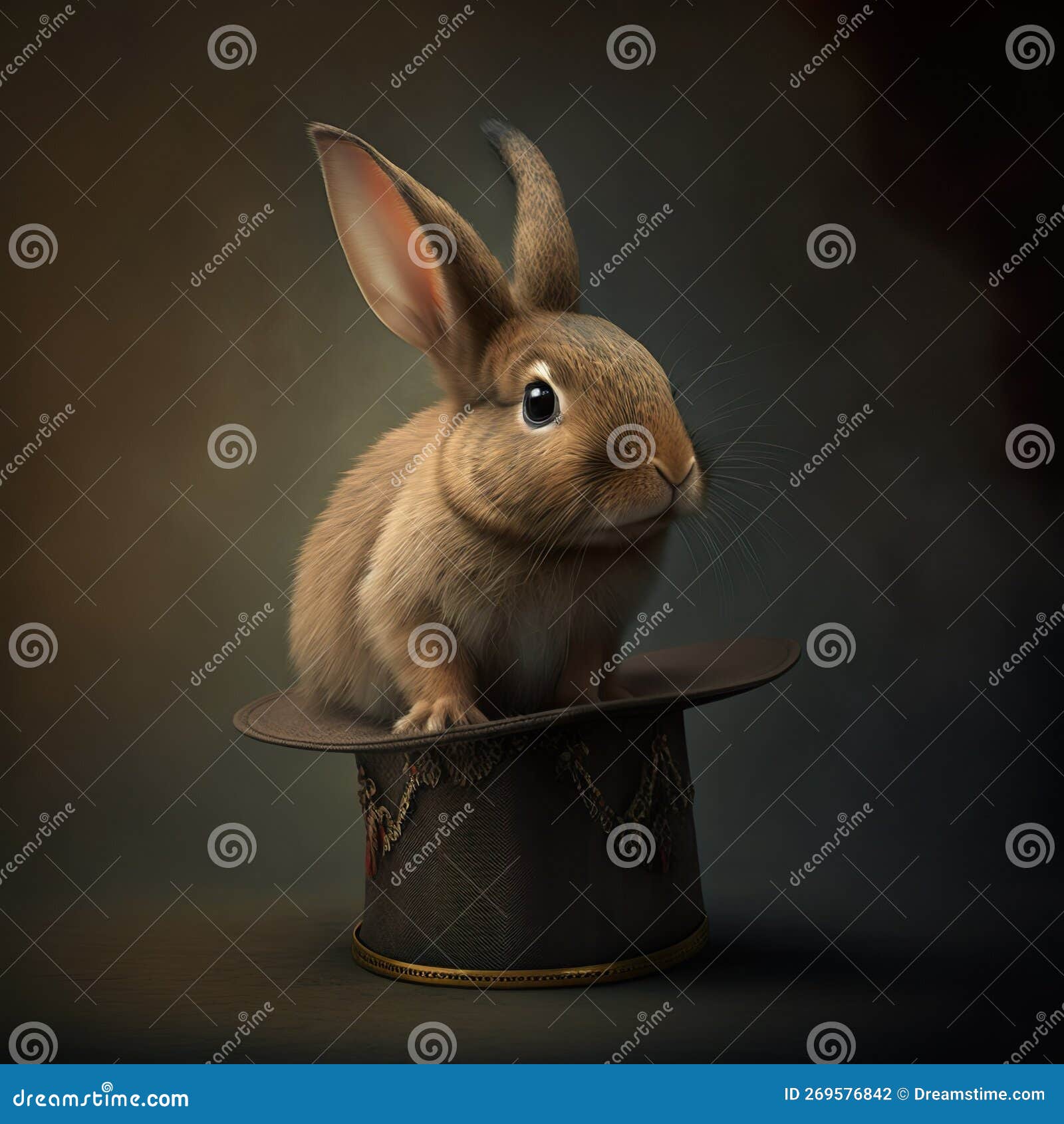 Rabbit Climbing Out of a Magic Hat Stock Illustration - Illustration of ...