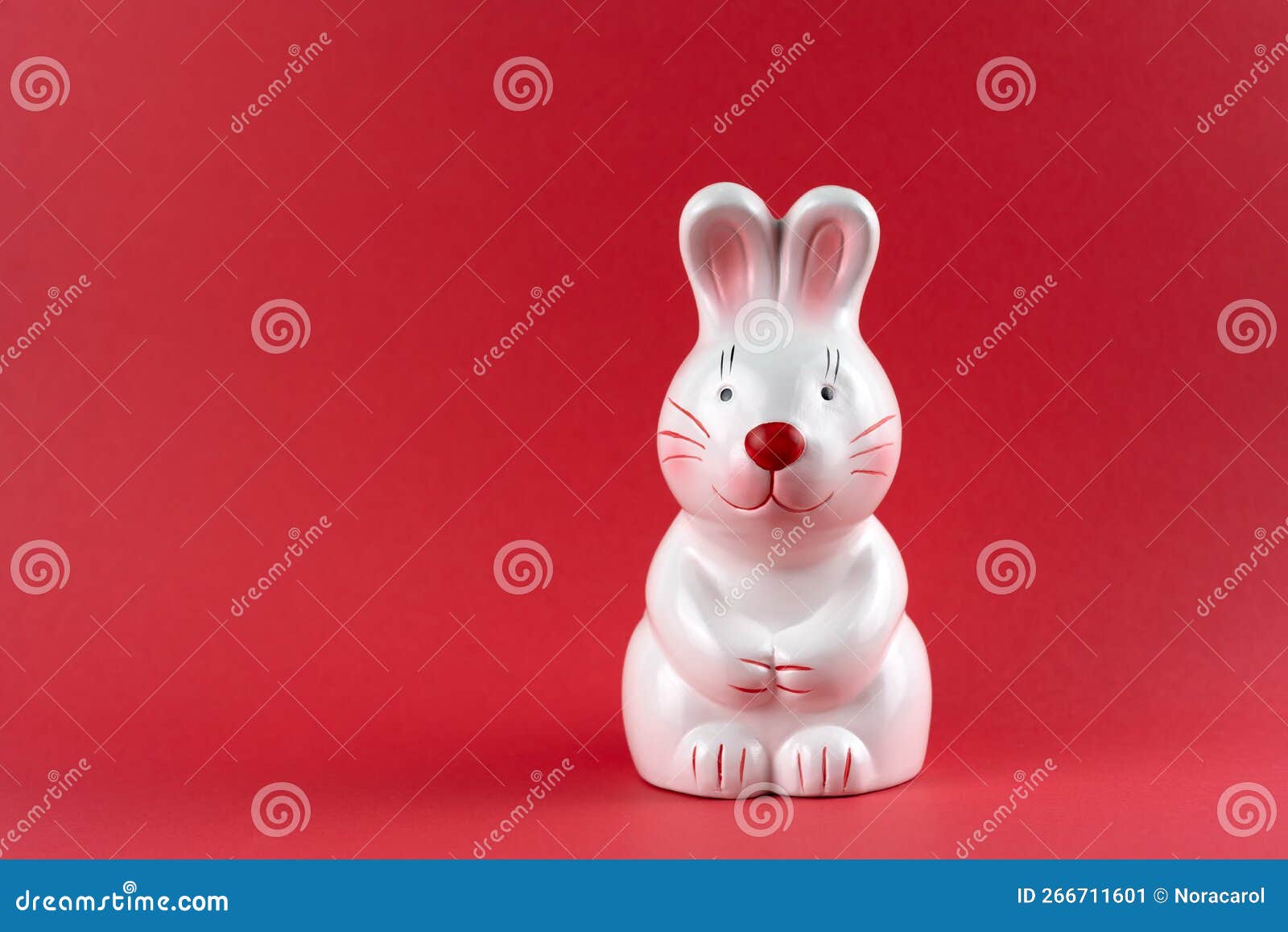 Rabbit Coin Bank Year of Rabbit Concept on Red Background Stock Image ...