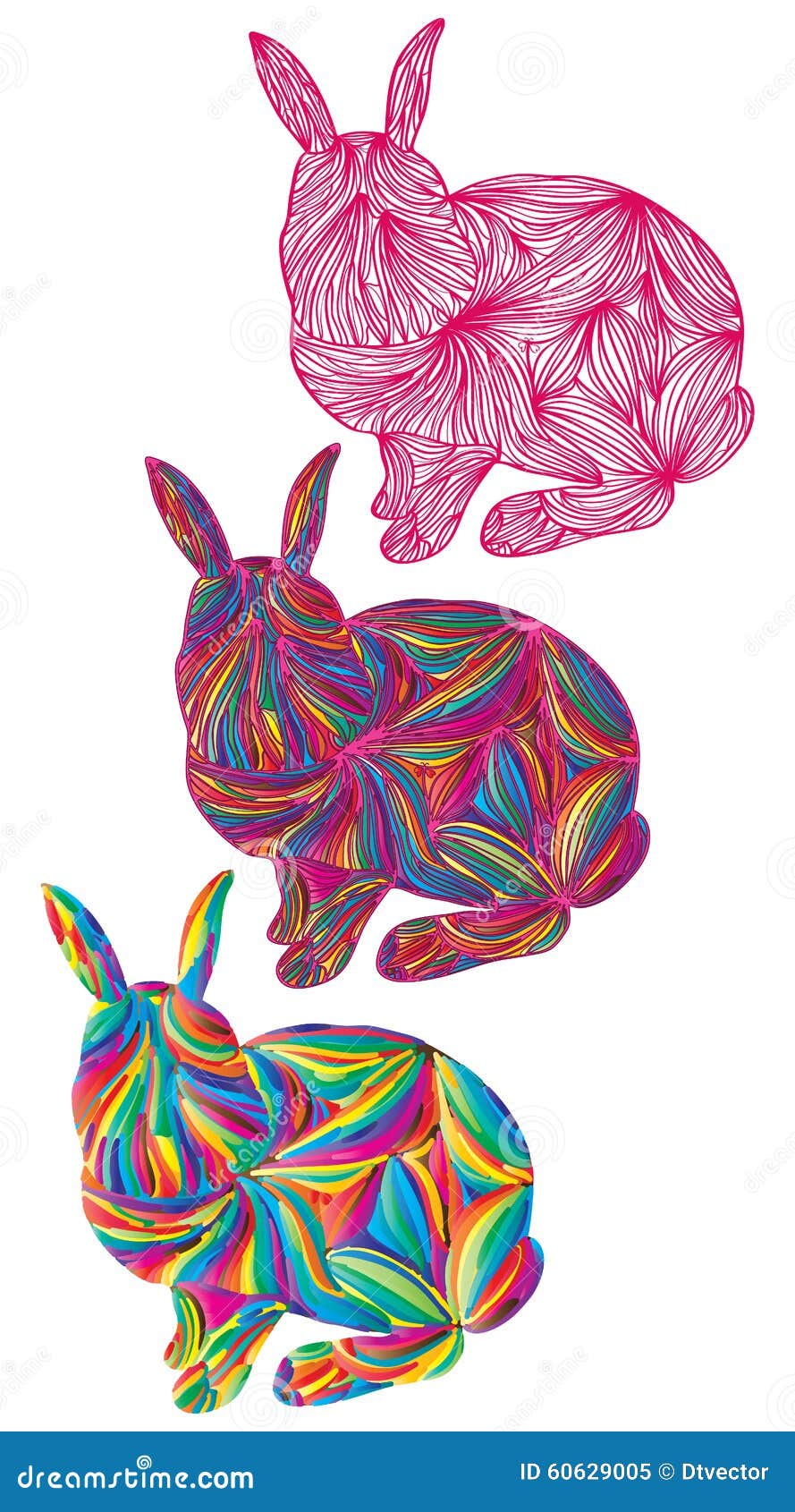 Rabbit colorful color stock vector. Illustration of colored - 60629005