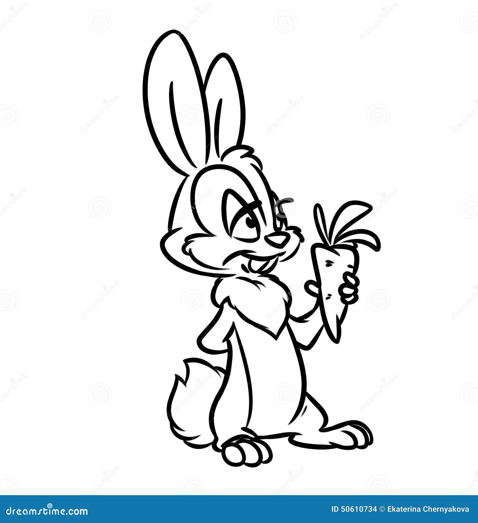 Rabbit, Coloring Page For The Children.Hand Drawn Sketch Of Animals ...