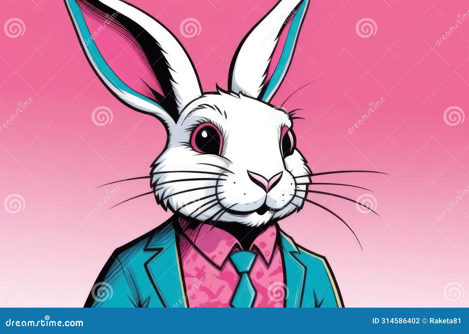 Rabbit in Comic Book Costume, Office Worker Rabbit Stock Illustration ...