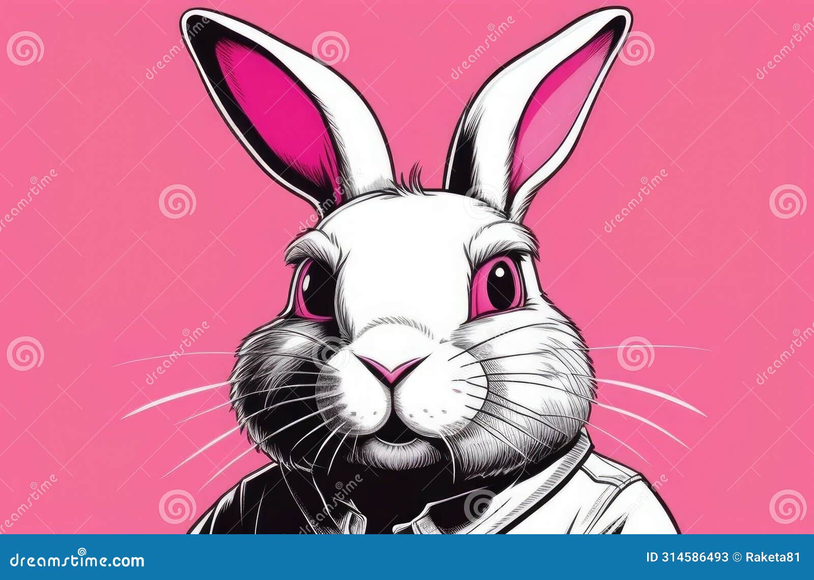 Rabbit in Comic Book Costume, Office Worker Rabbit Stock Illustration ...