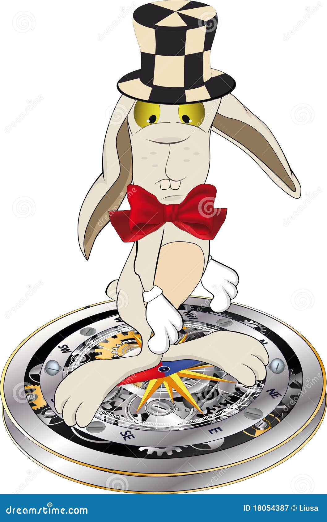 Rabbit and a compass stock vector. Illustration of instrument - 18054387