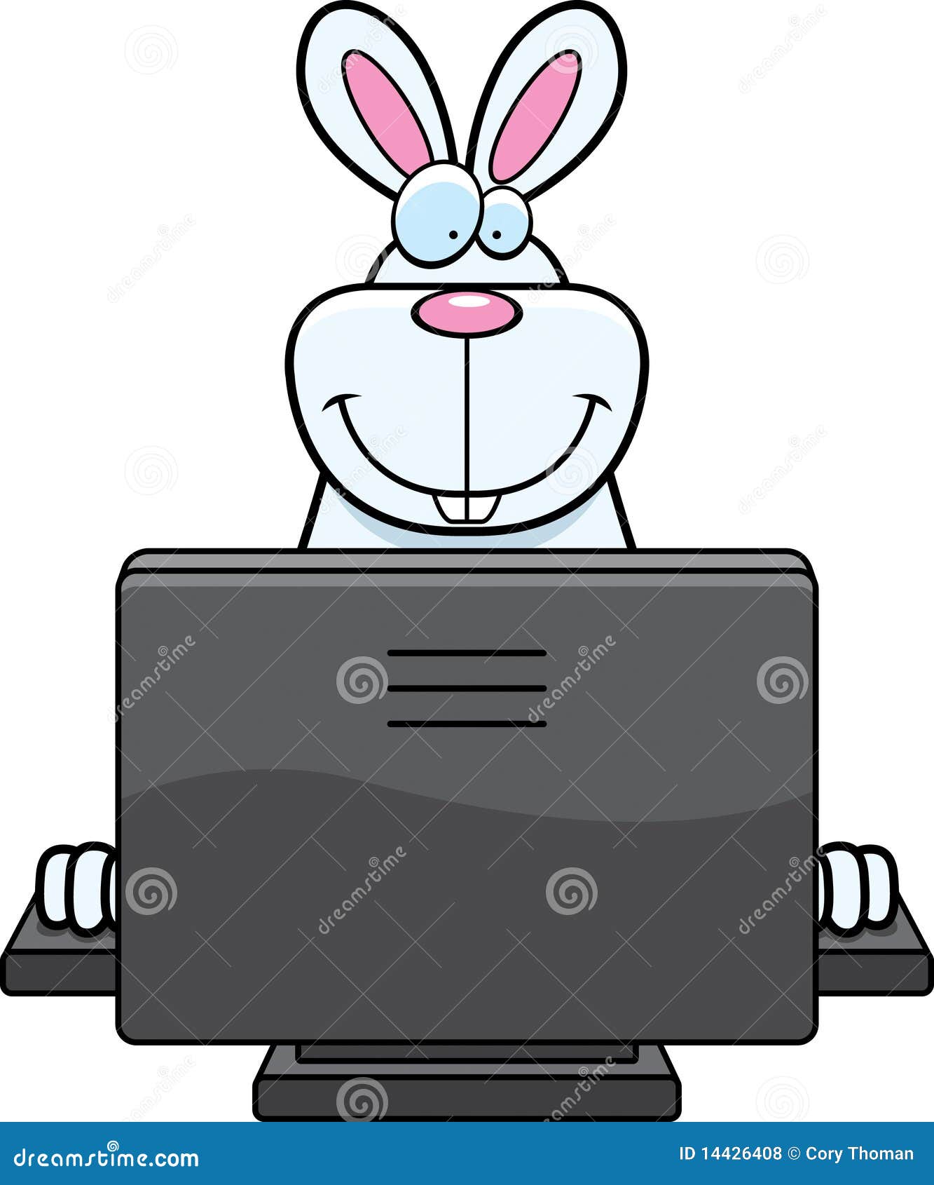 Rabbit Computer stock vector. Illustration of program - 14426408