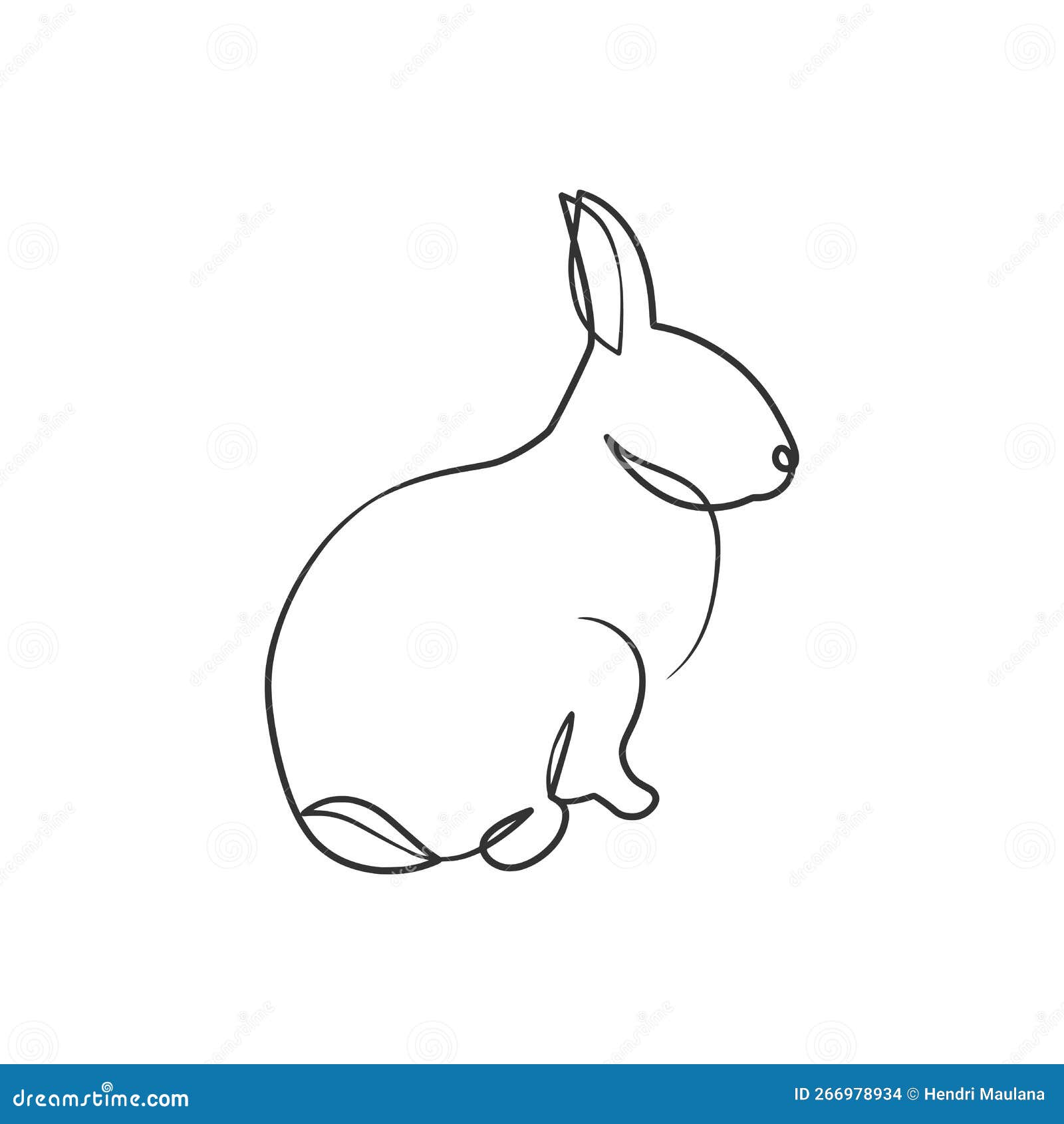 Rabbit Continuous One Line Drawing, Vector Illustration Minimalism ...