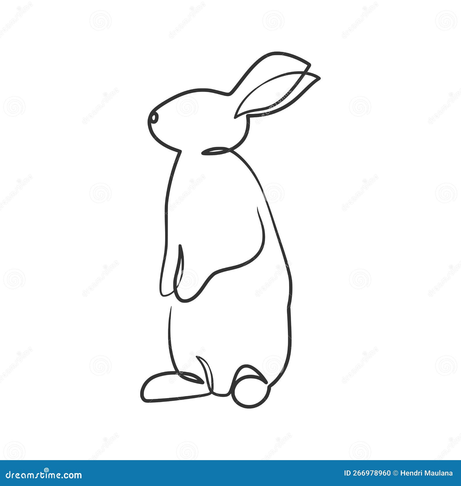Rabbit Continuous One Line Art Drawing Vector Illustration ...