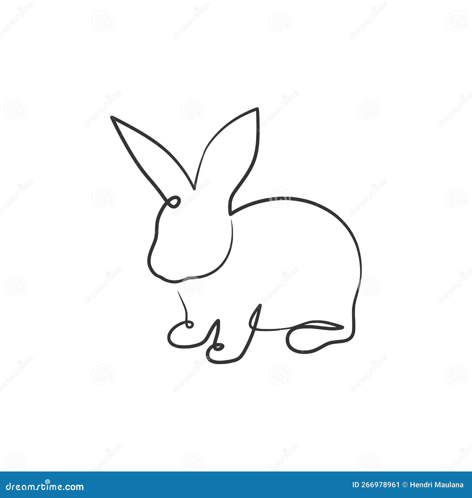 Rabbit Continuous One Line Art Drawing Stock Vector - Illustration of ...