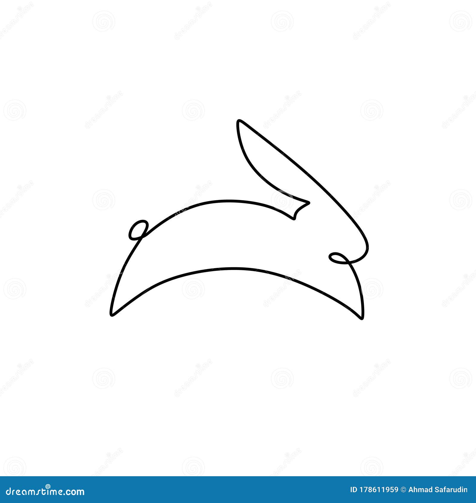 Rabbit Continuous One Line Drawing, Vector Illustration Minimalism ...