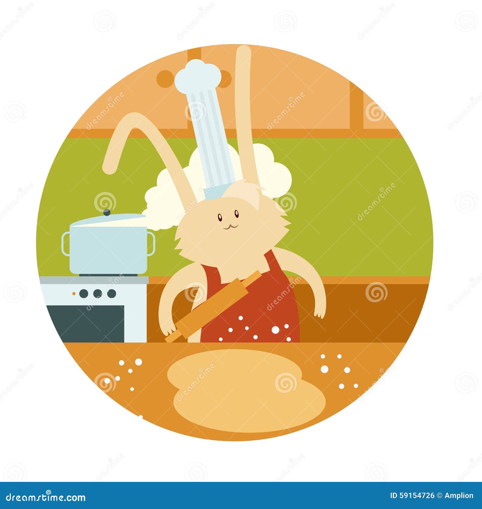 Rabbit Cooker stock vector. Illustration of chef, cheerful - 59154726