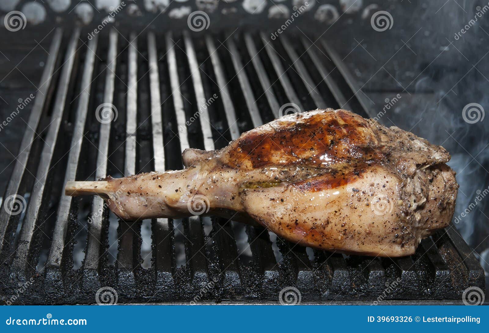 Rabbit Cooking on the Grill Stock Photo - Image of poultry, calorie ...