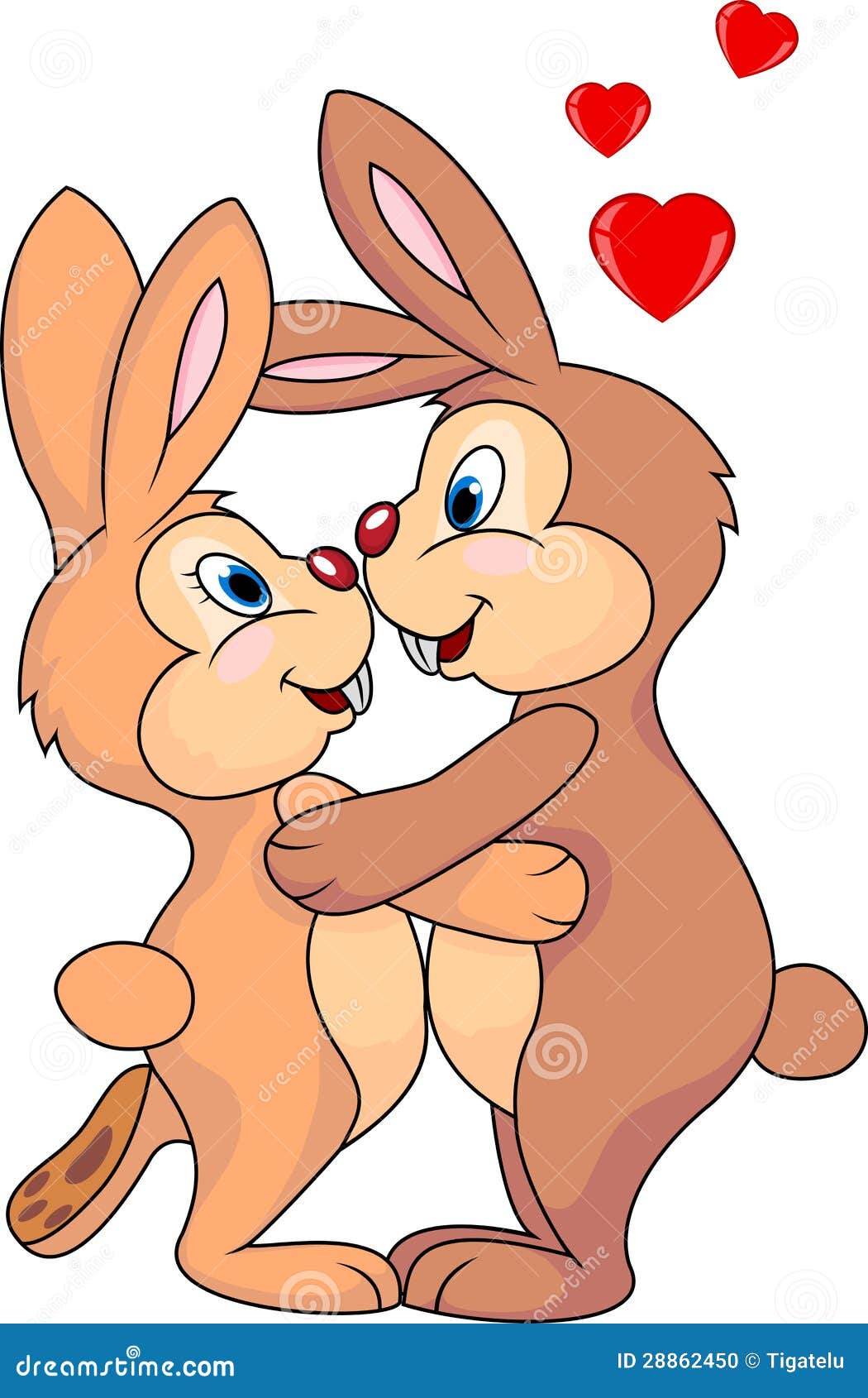 Rabbit couple in love stock vector. Illustration of girl - 28862450