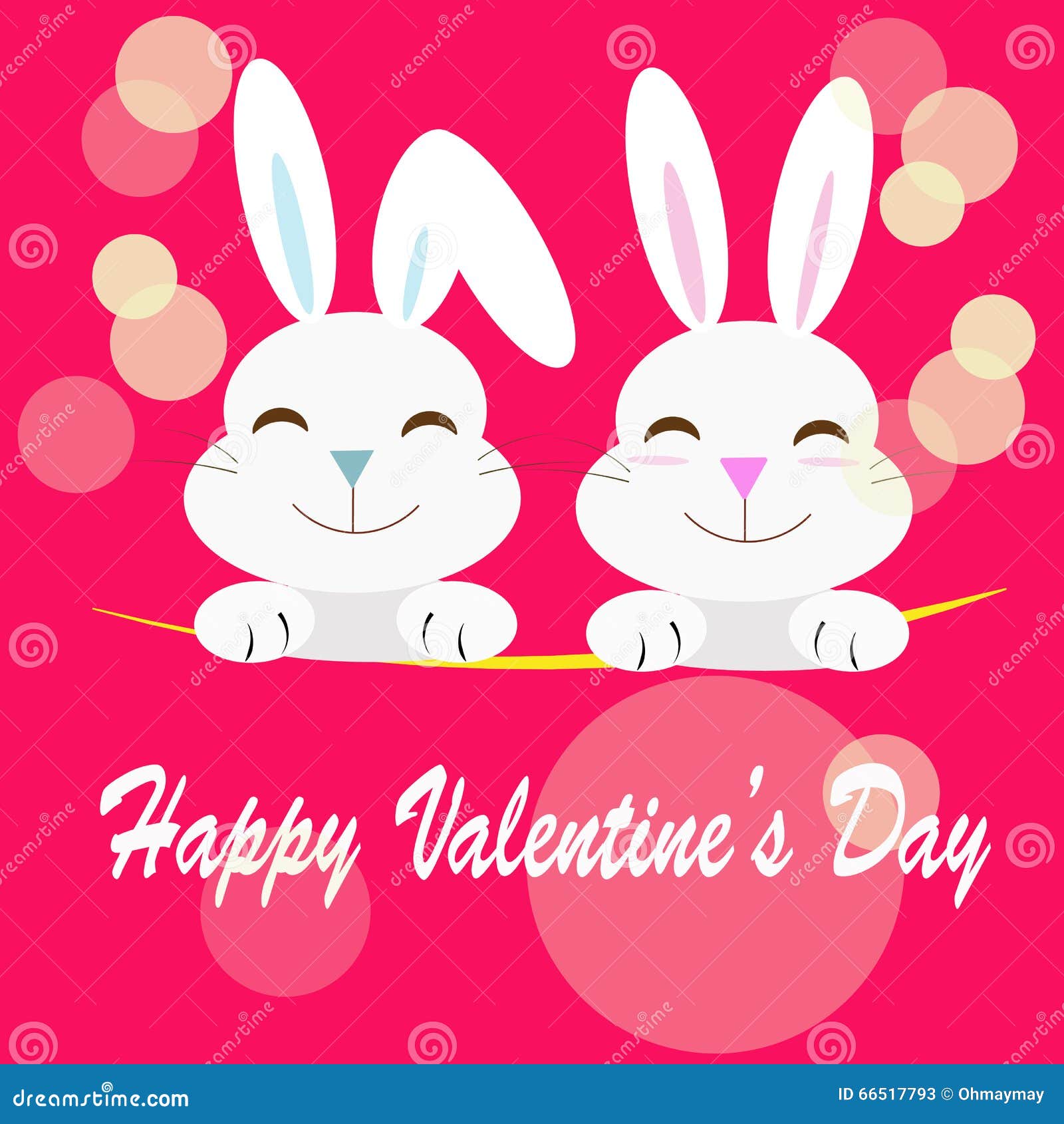 Rabbit Couple with Love Message Stock Vector - Illustration of rabbit ...