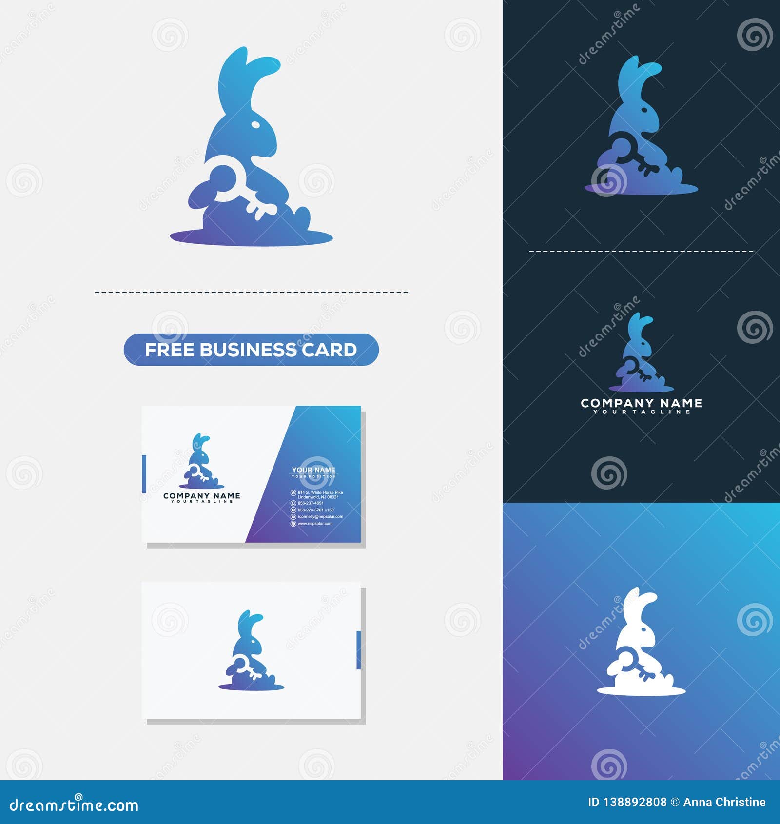 Rabbit Creative Logo and Business Card Design Stock Vector ...