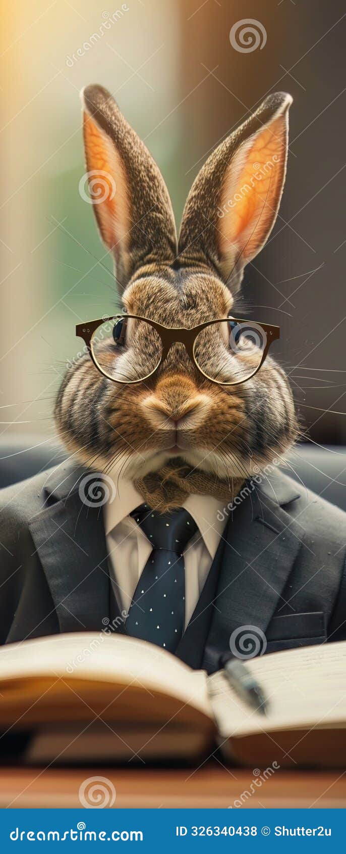 A Rabbit in a Cubicle Donning Smart Casual Attire Representing Quick ...