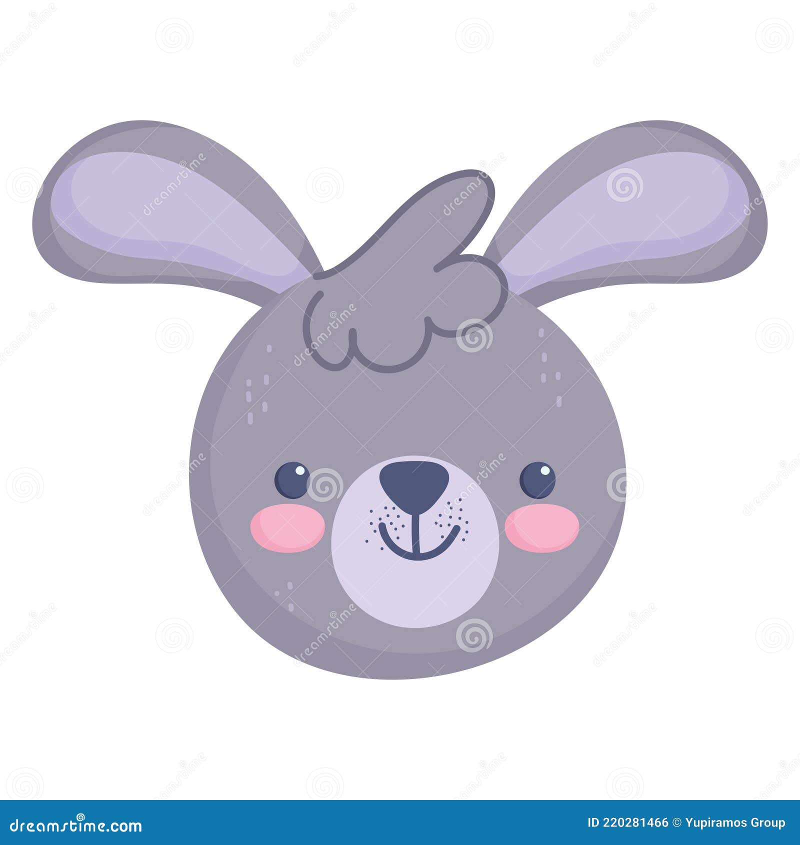 Rabbit cute face stock vector. Illustration of cartoon - 220281466
