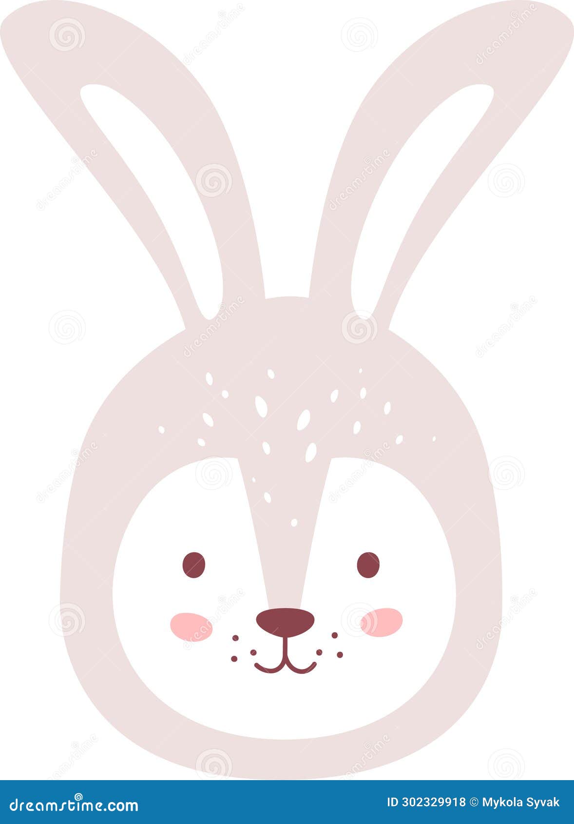 Rabbit Cute Face stock vector. Illustration of rabbit - 302329918
