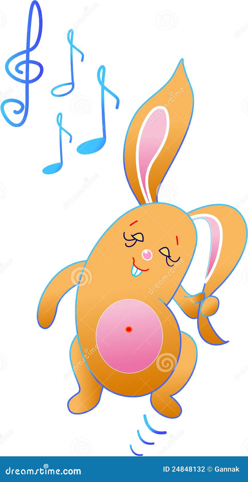 The rabbit is dancing stock vector. Illustration of humor - 24848132