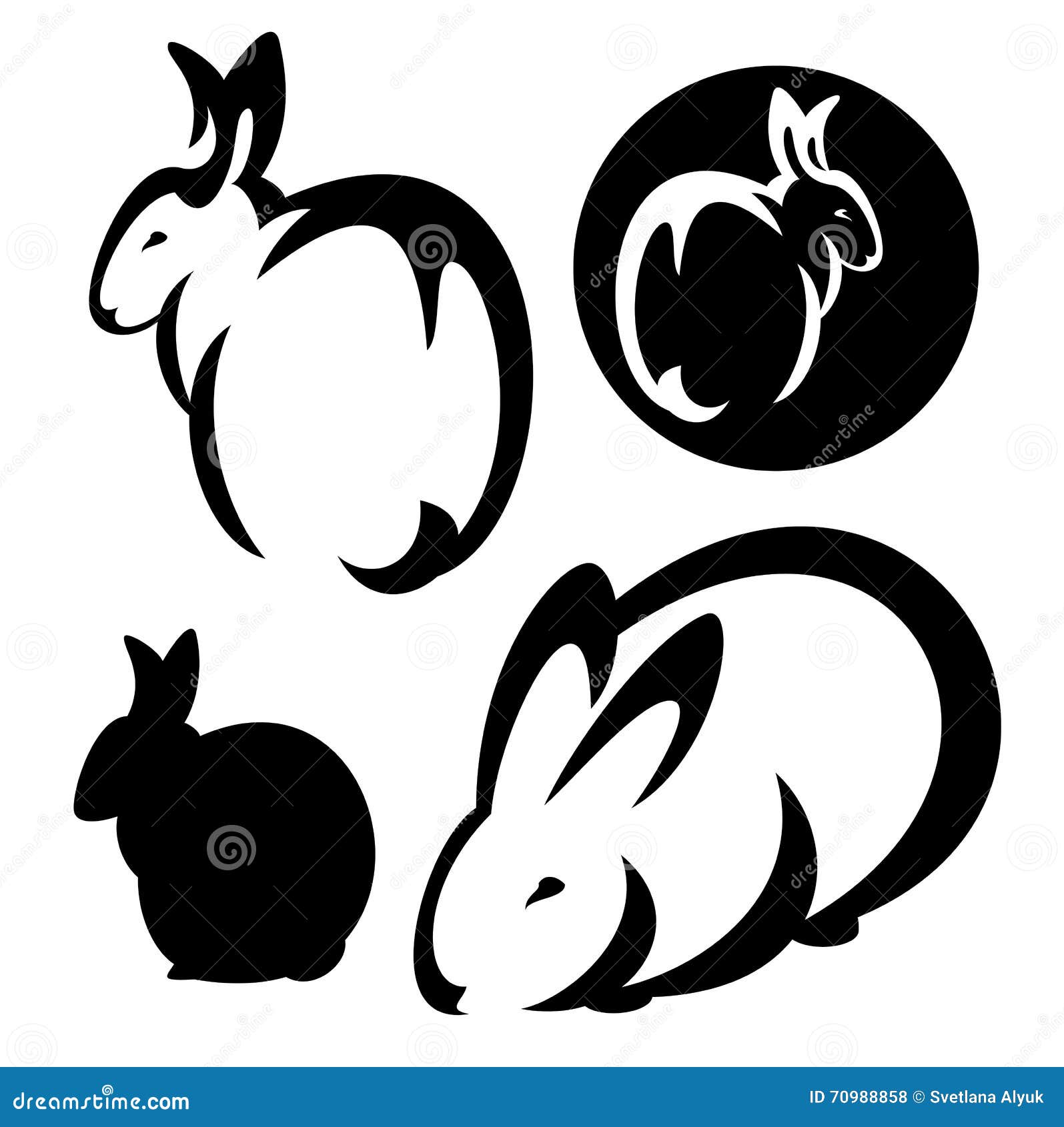 Rabbit design set stock vector. Illustration of design - 70988858