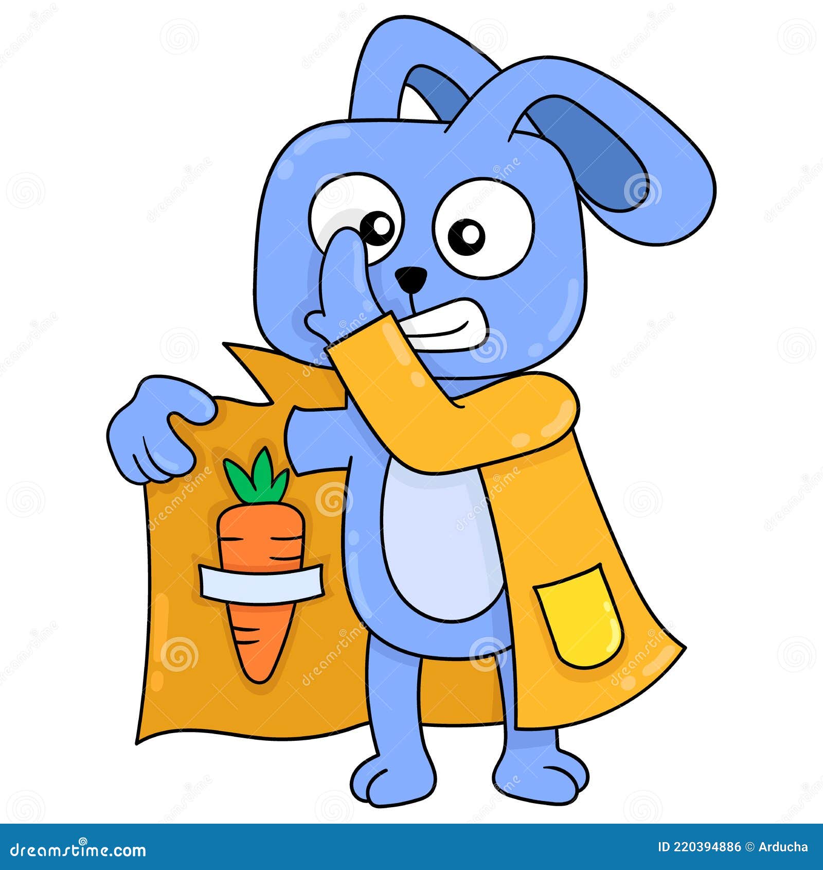 Detective Rabbit With Magnifying Glass Vector Cartoon | CartoonDealer ...