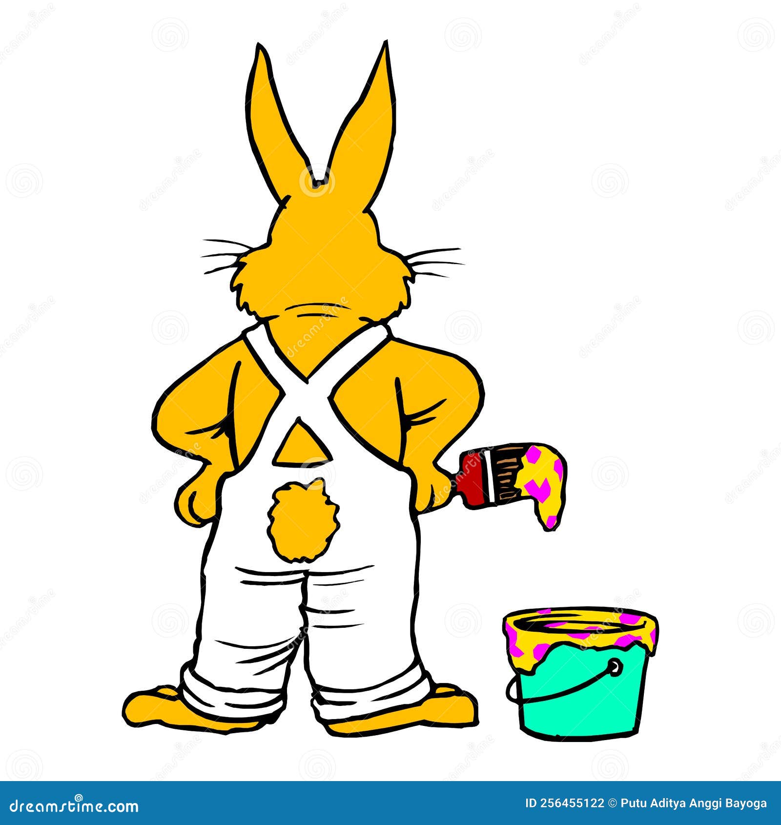 Rabbit do painting stock vector. Illustration of mascot - 256455122