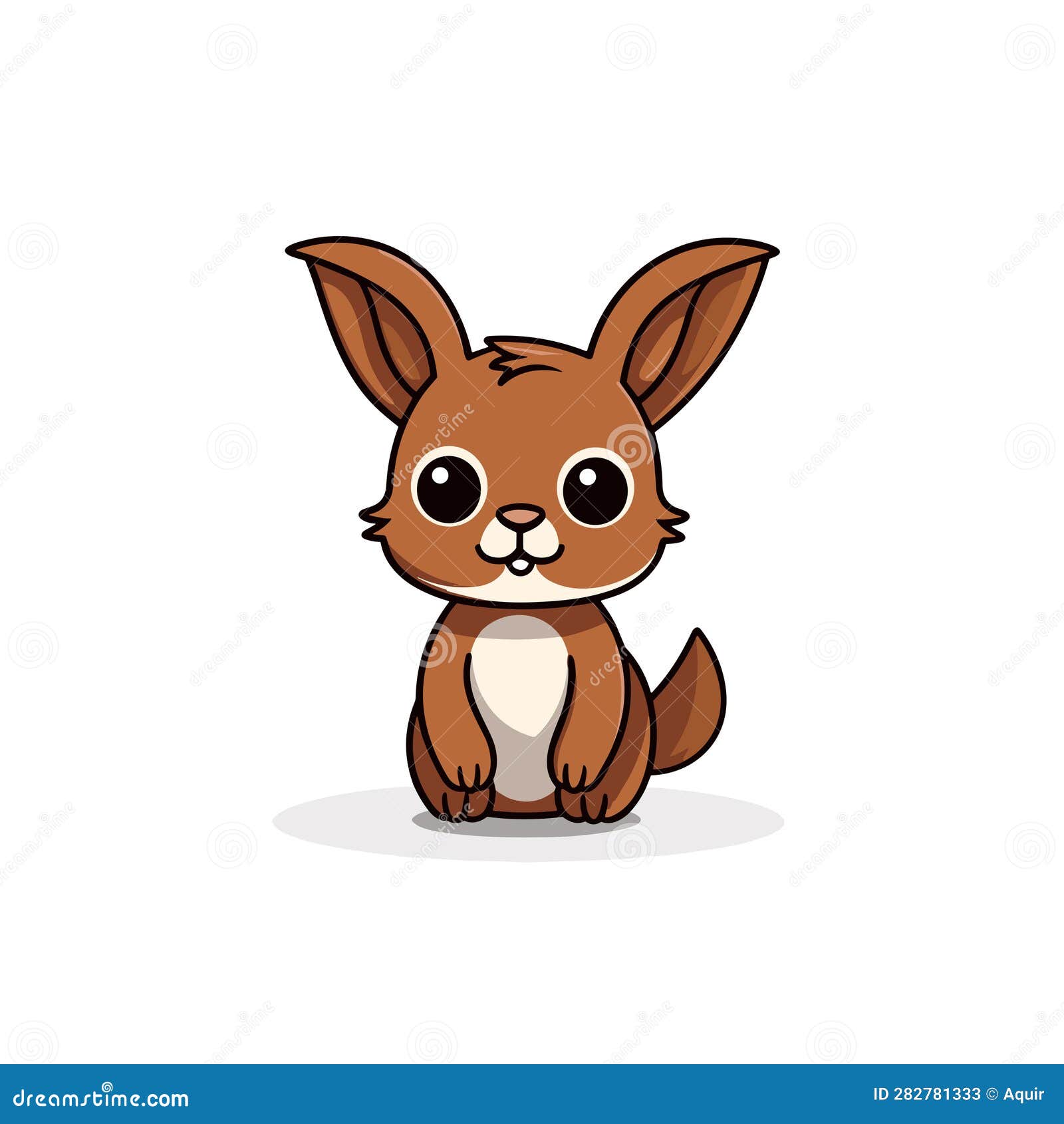 Rabbit Doe Hand-drawn Illustration. Rabbit Doe. Vector Doodle Style ...
