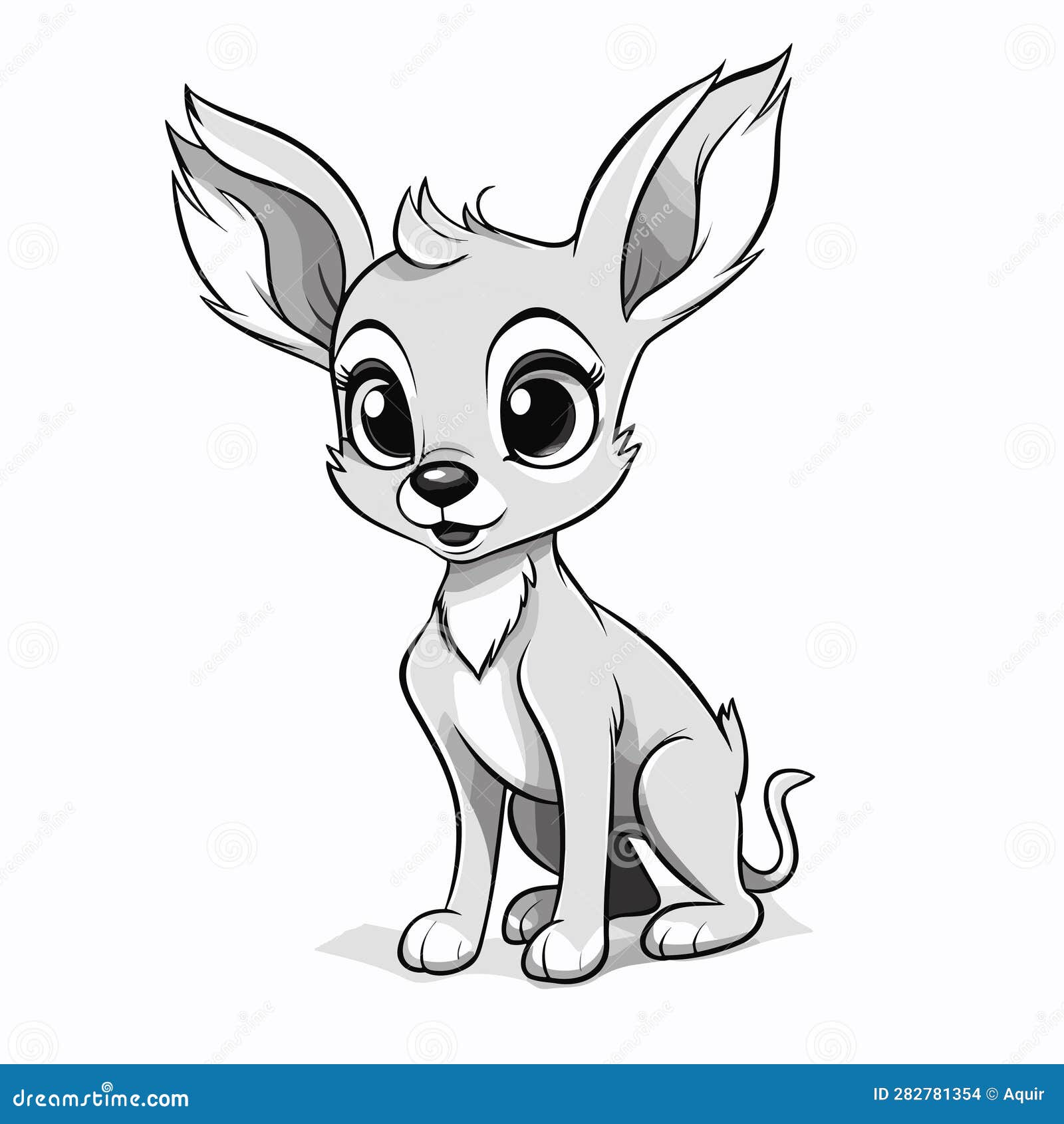 Rabbit Doe Hand-drawn Illustration. Rabbit Doe. Vector Doodle Style ...