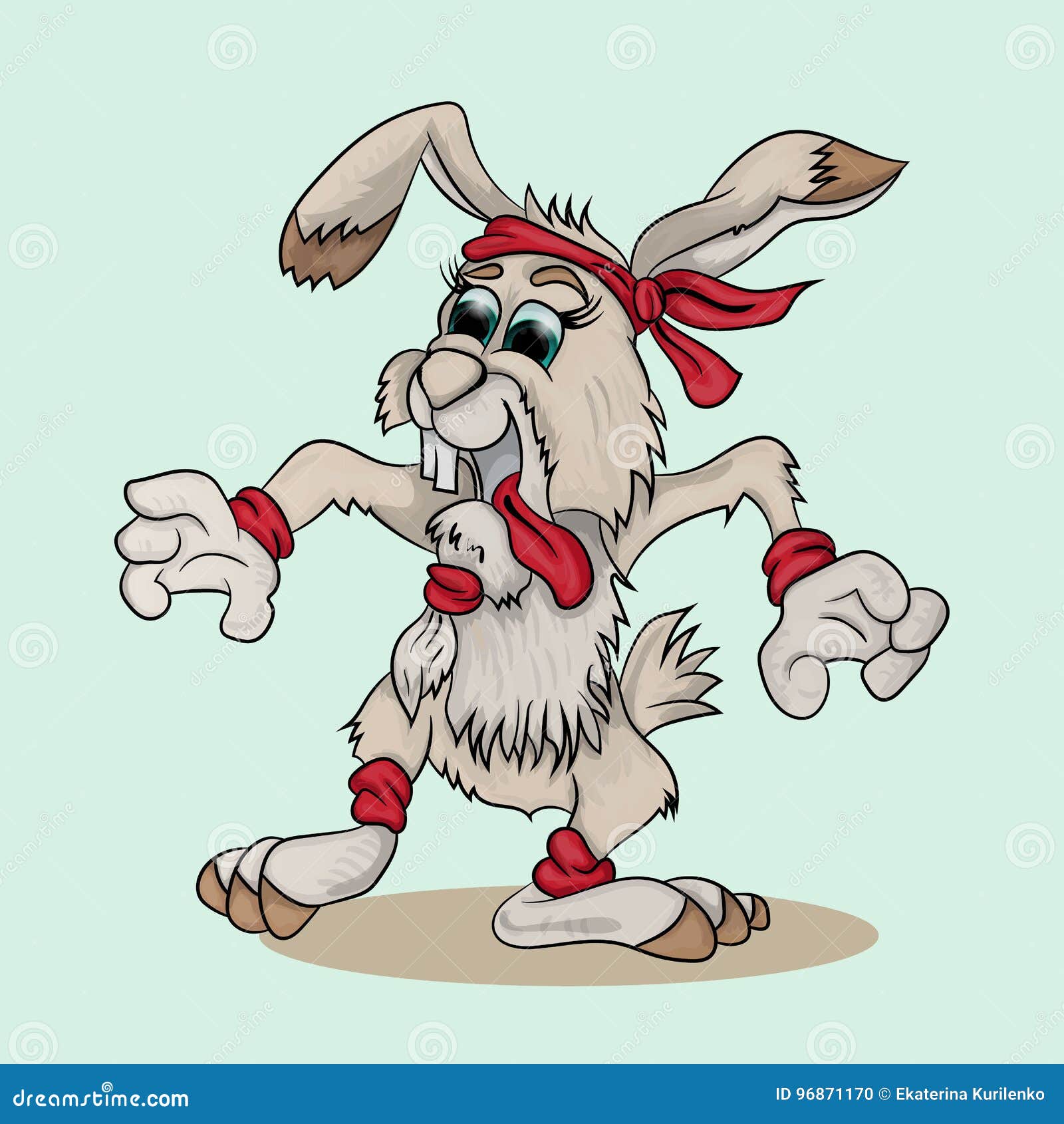 Rabbit doing sports stock vector. Illustration of pose - 96871170