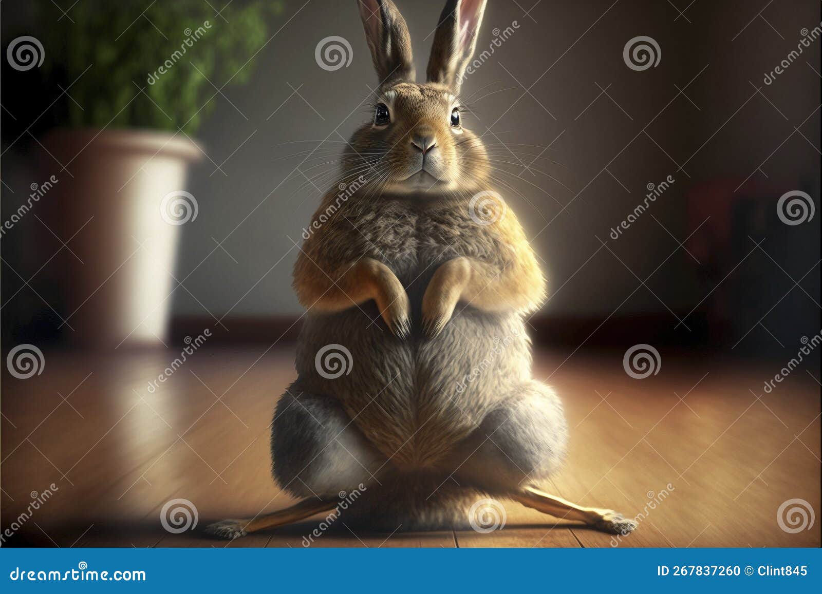A Rabbit Doing Yoga stock illustration. Illustration of mammal - 267837260
