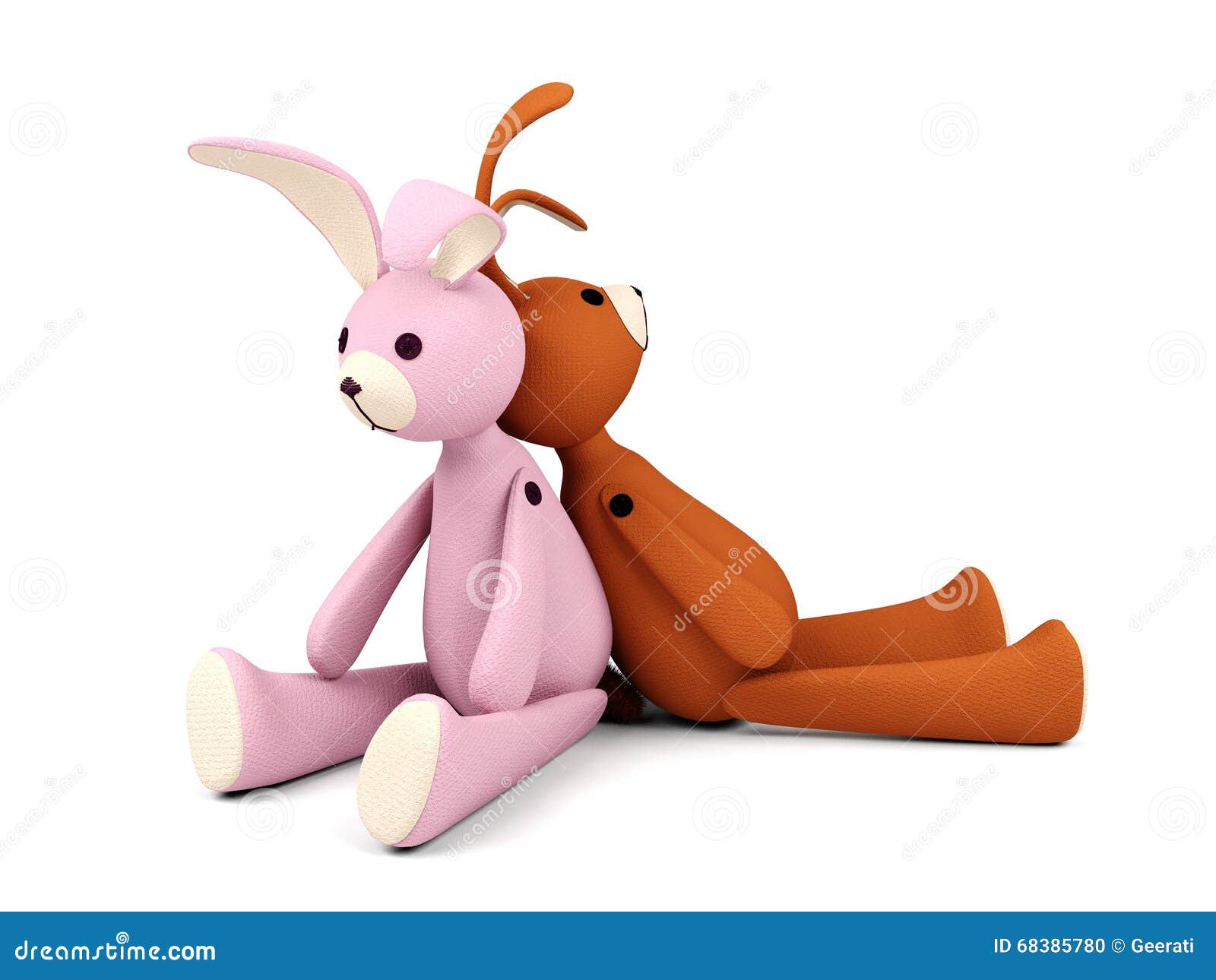 Rabbit dolls isolated stock photo. Image of children - 68385780